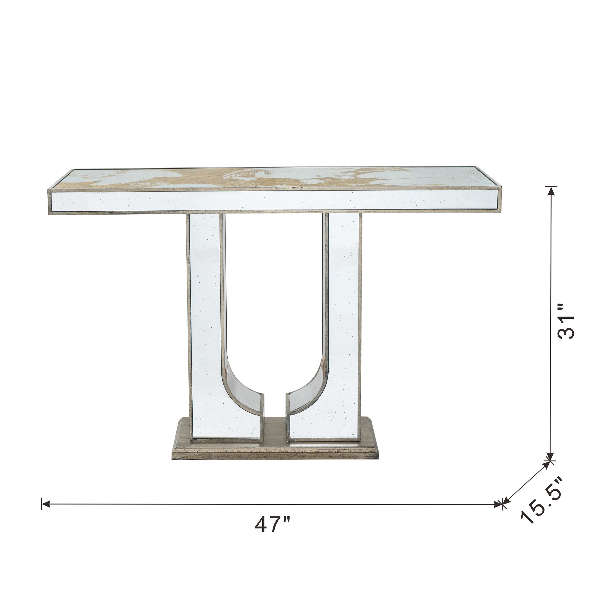 DAPPER DOODLES INC 47X15.5X31" Rectangular Console Table With Elegant ...