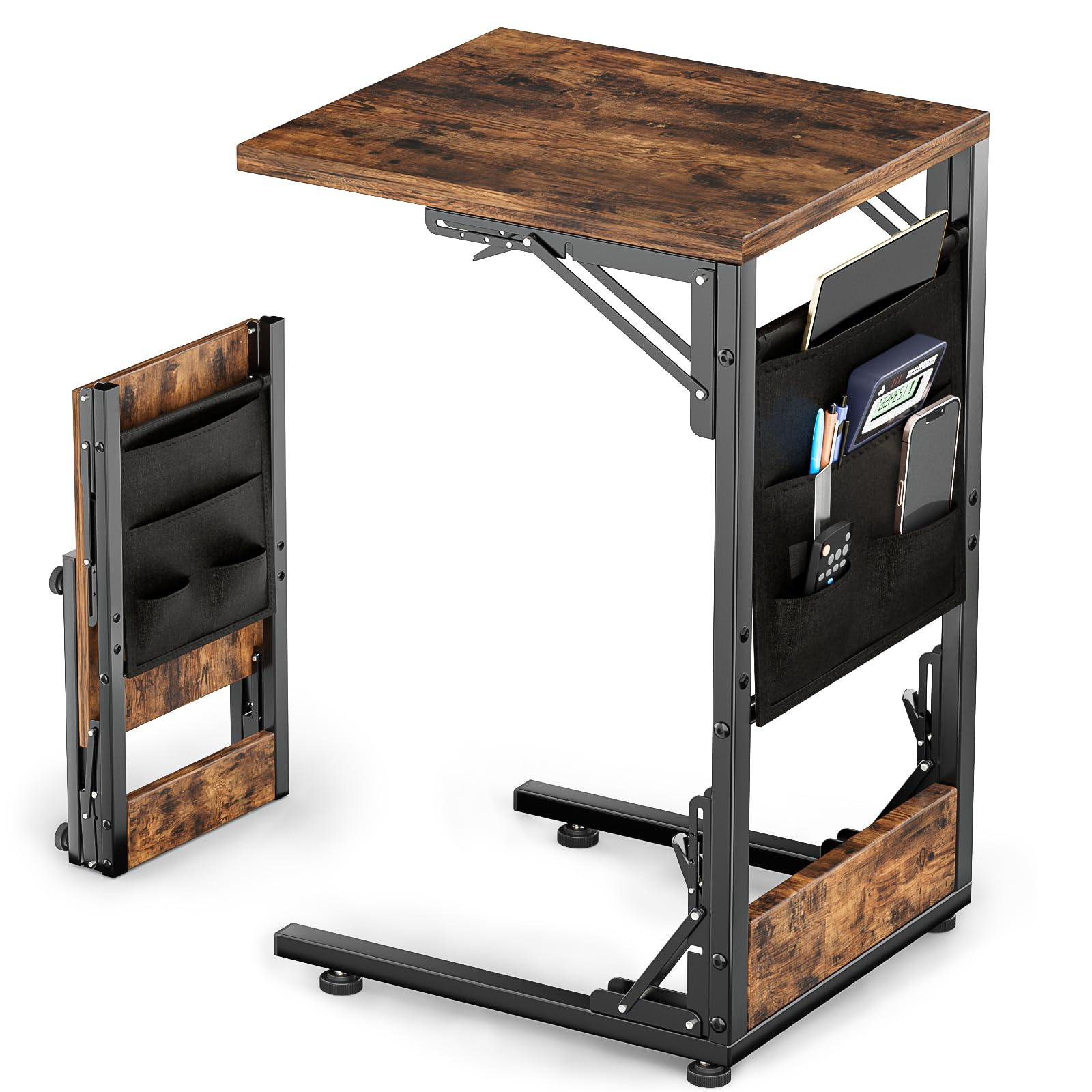 17 Stories Folding TV Tray Table, Small Folding Side Table With Storage ...