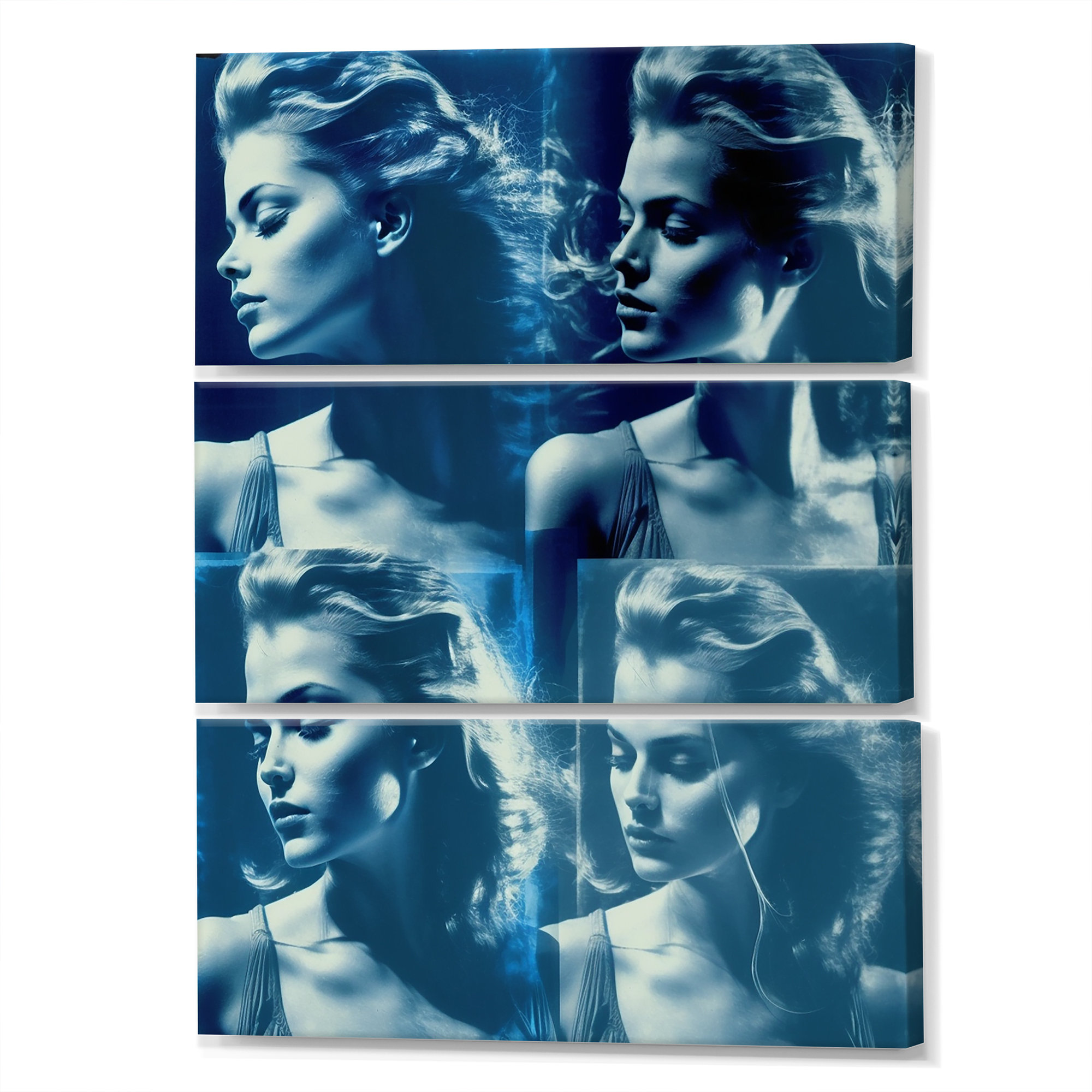 Mercer41 Models Double Exposure In Vintage Blue III - Fashion Woman ...