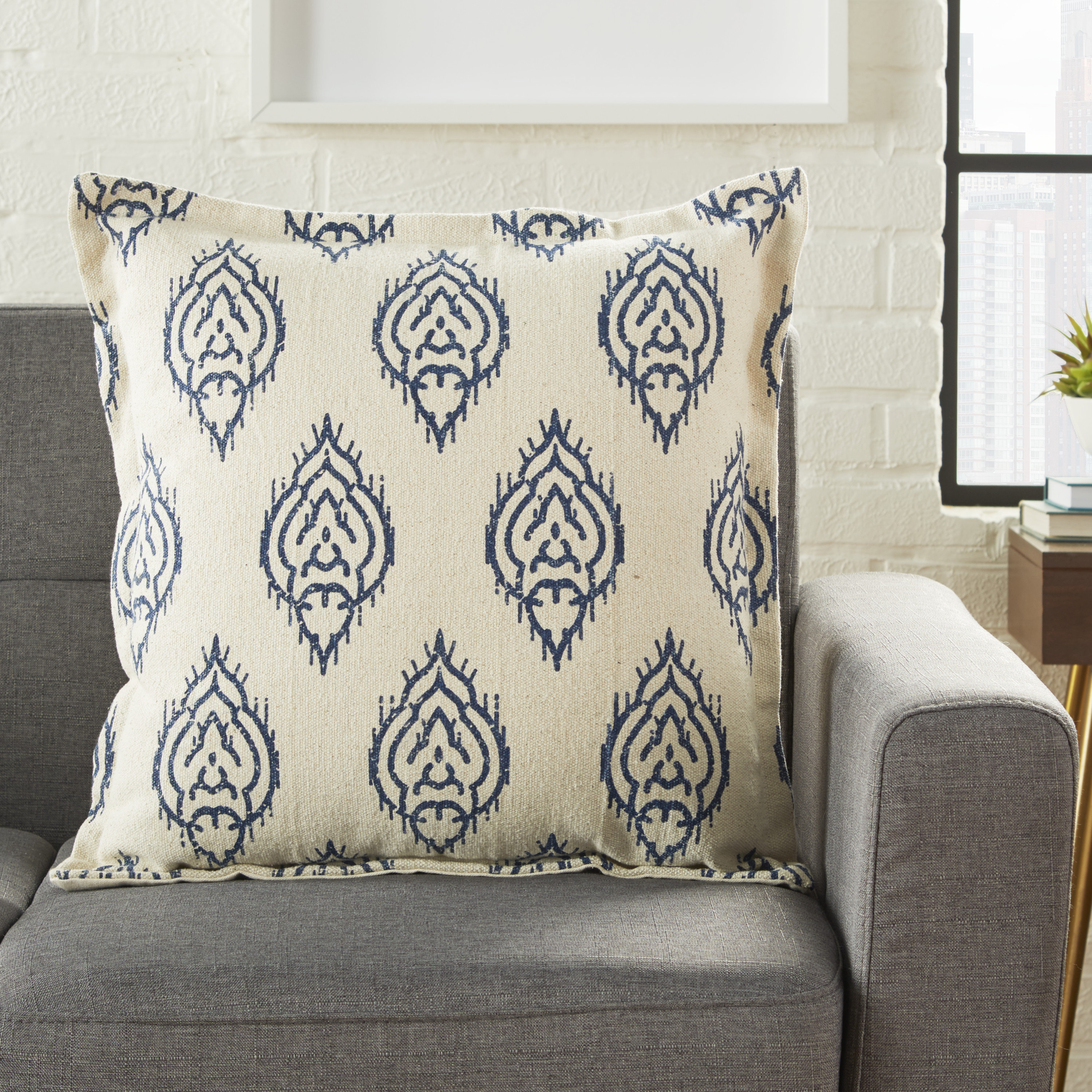 Bungalow Rose Square Cotton Pillow Cover & Insert | Wayfair
