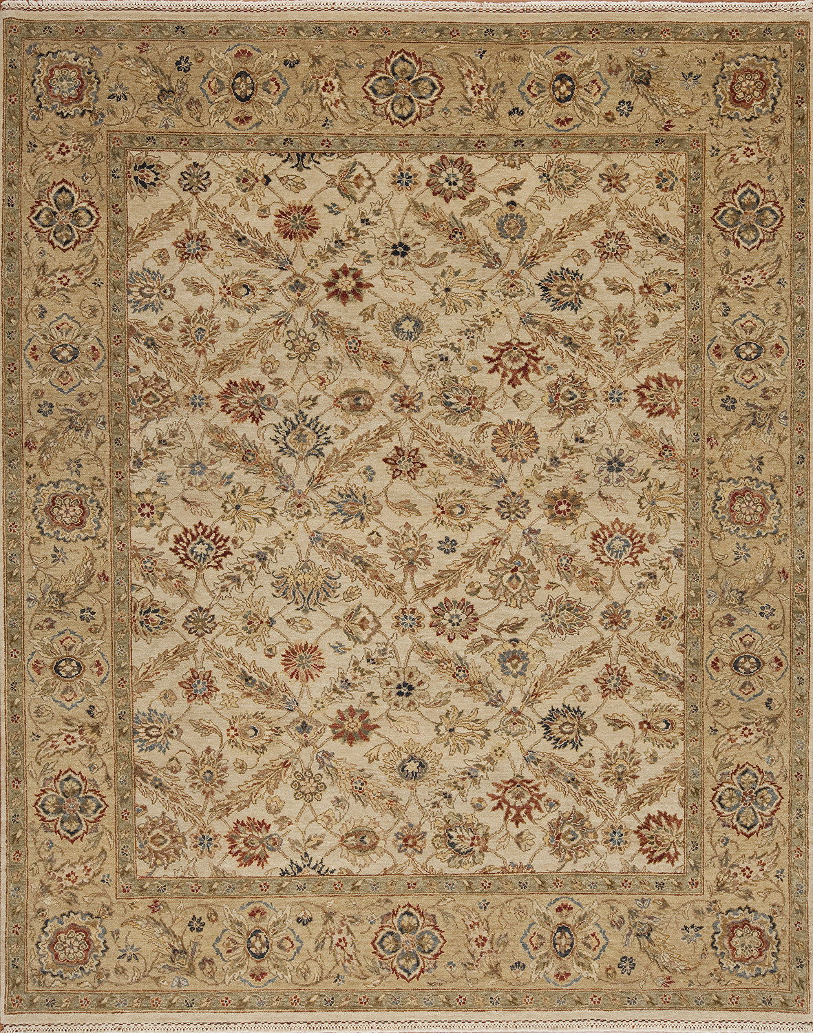 Samad Rugs Sovereign Oriental Hand-Knotted Wool Cream/Camel Area Rug ...