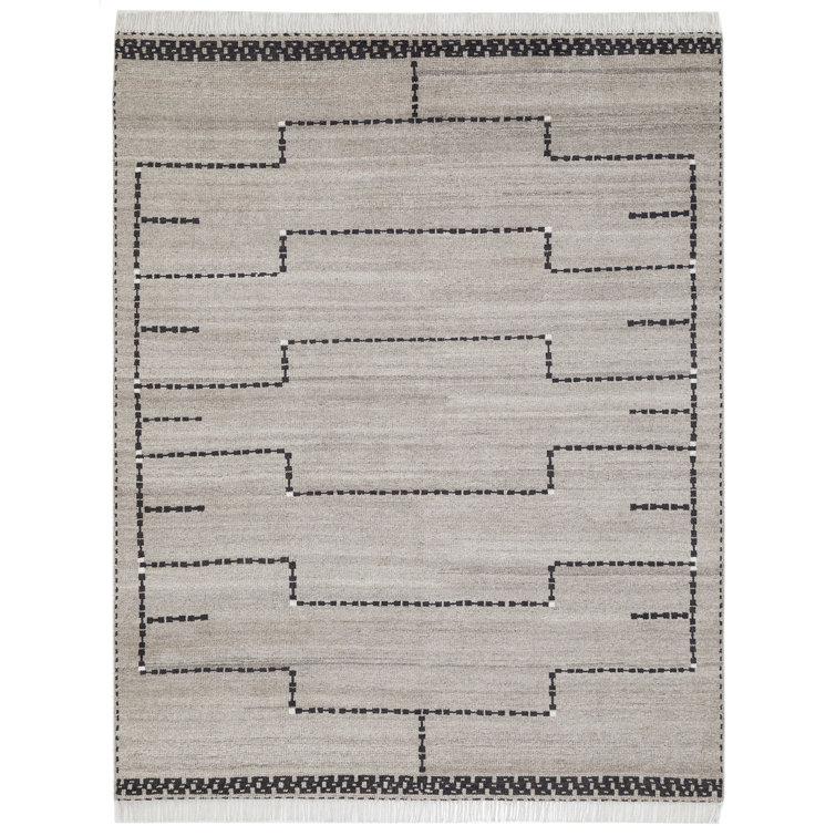 Sana Rug: Decorator Hand Knotted Rug in Natural/Black | AllModern