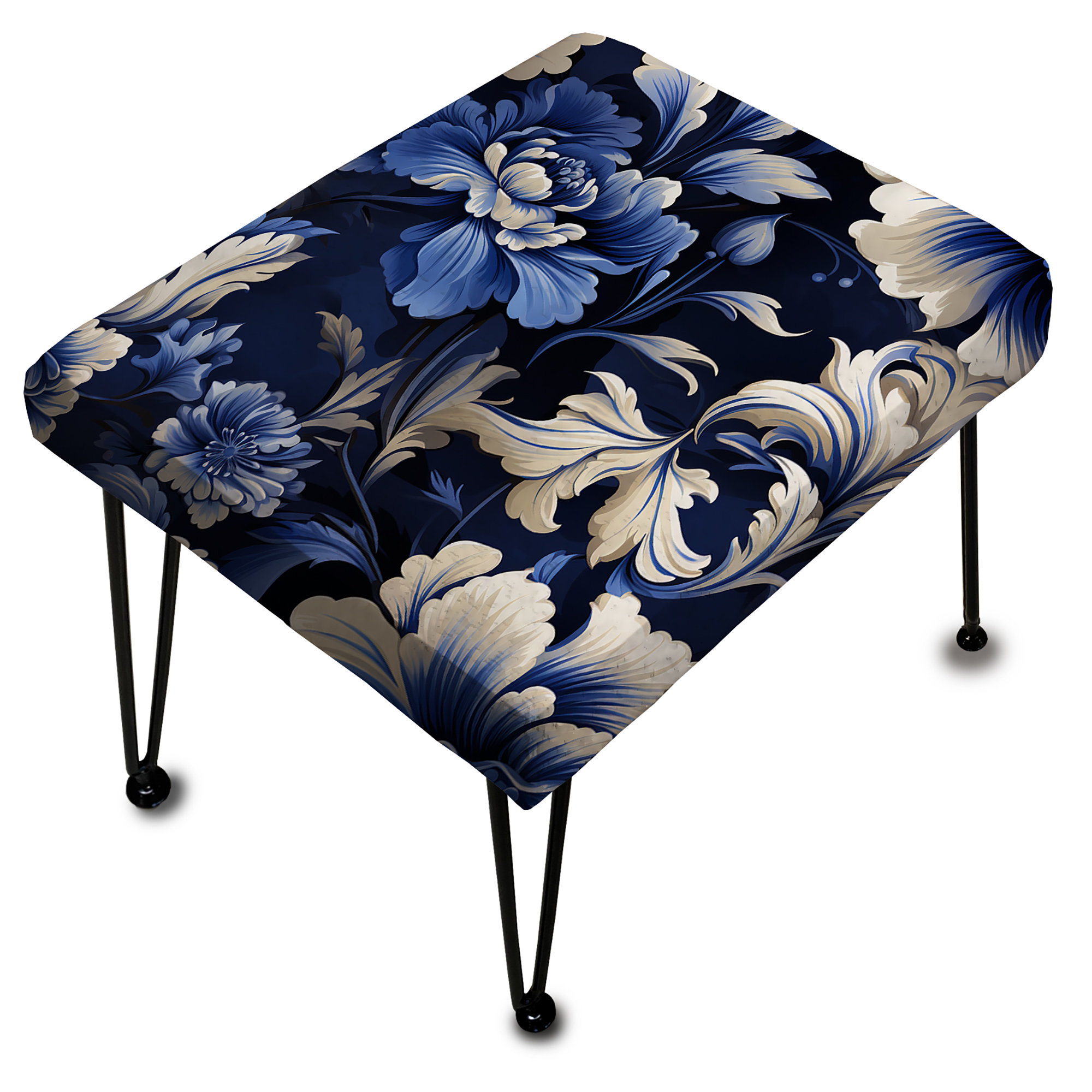 Design Art Blue Victorian Neo Gothic Victorian Pattern - Floral ...