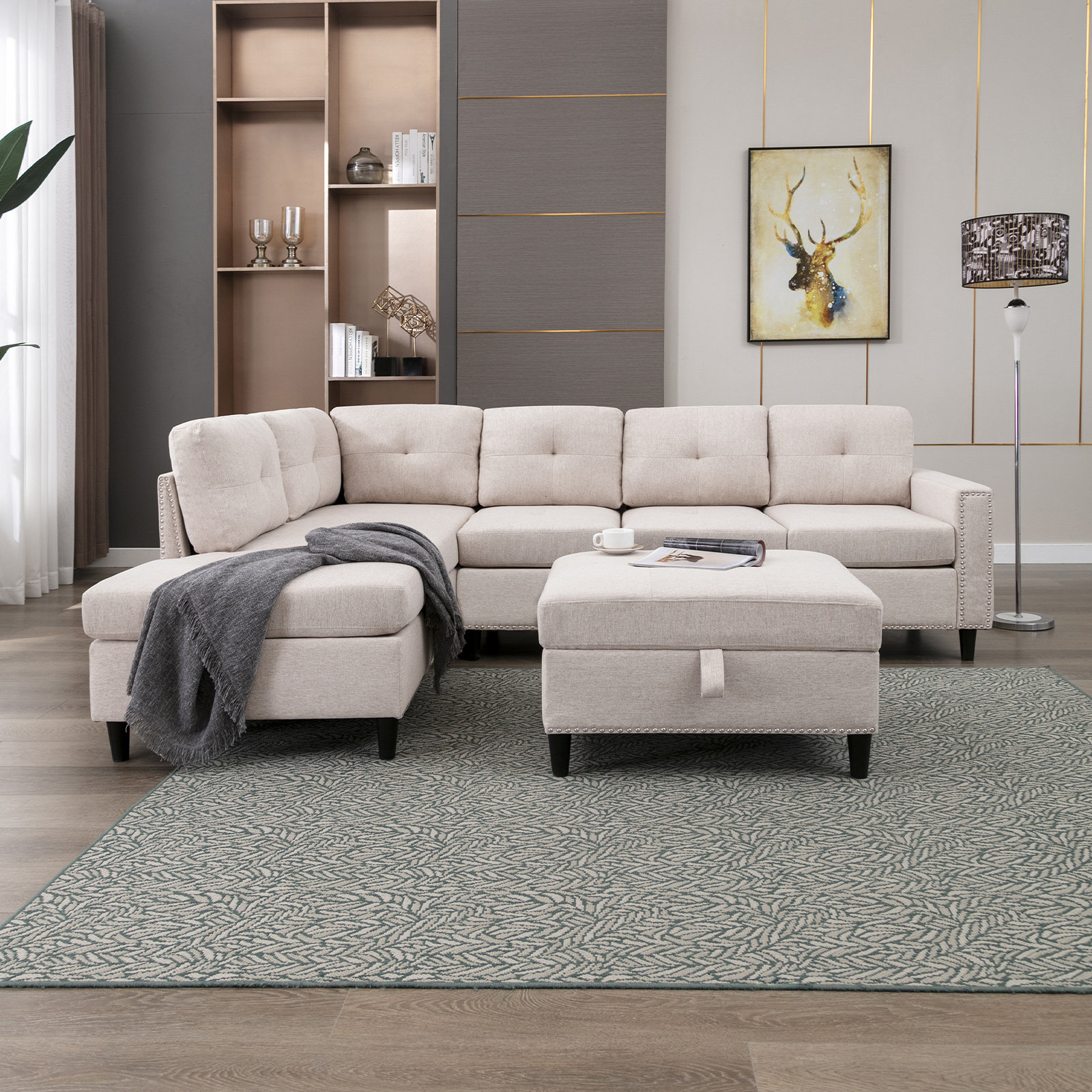 Latitude Run® U Shaped Couch Sectional Sofa, Modern Sofas For Living ...