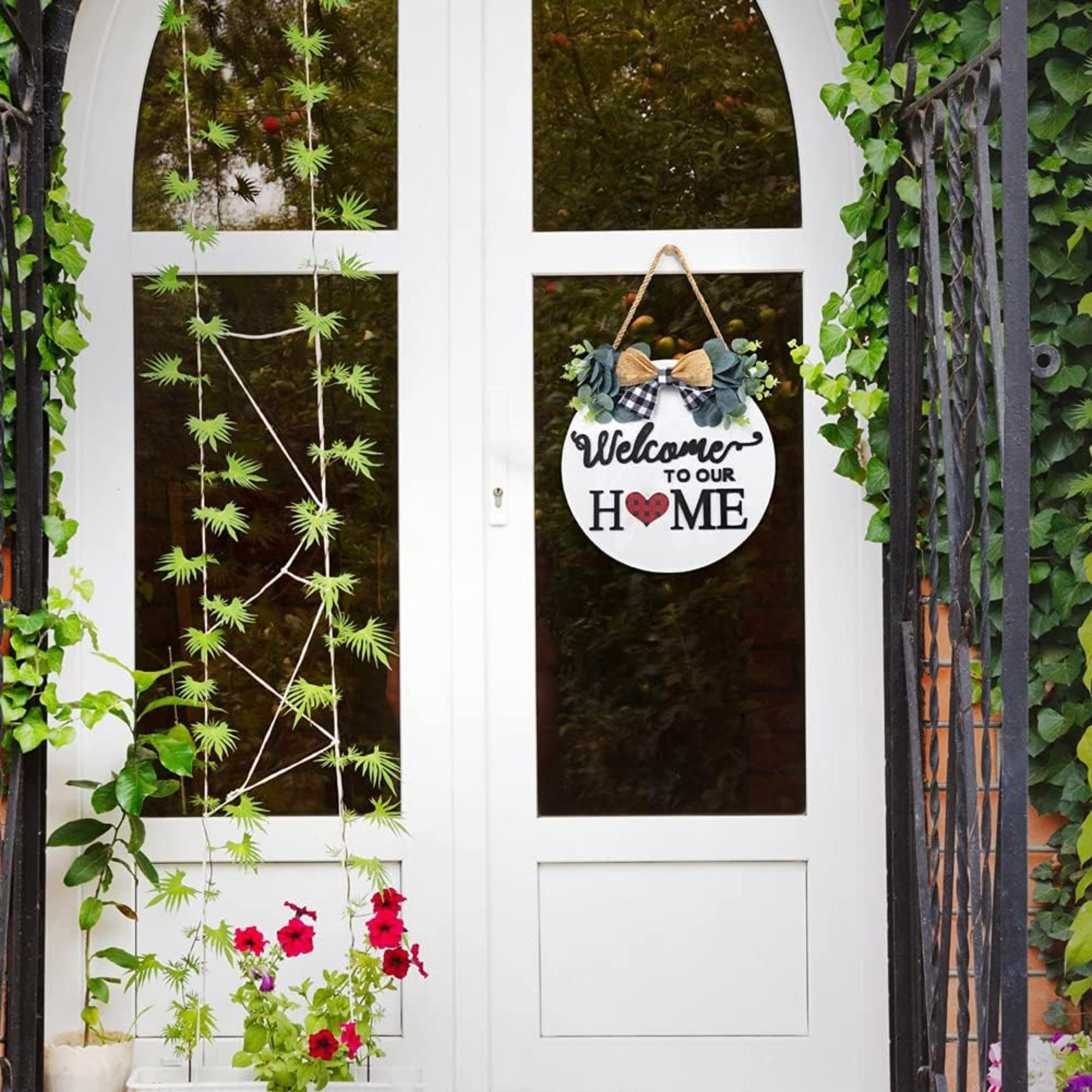 The Holiday Aisle® Seasonal Interchangeable Welcome Sign For Front Door ...