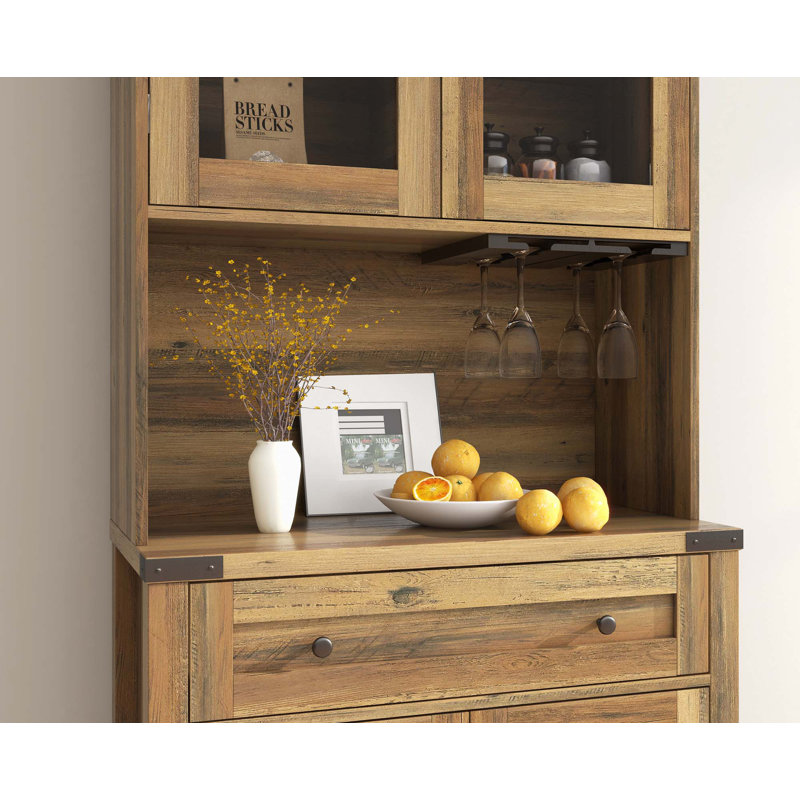 Gracie Oaks Farmhouse Double Barn Door Accent Bar Cabinet | Wayfair