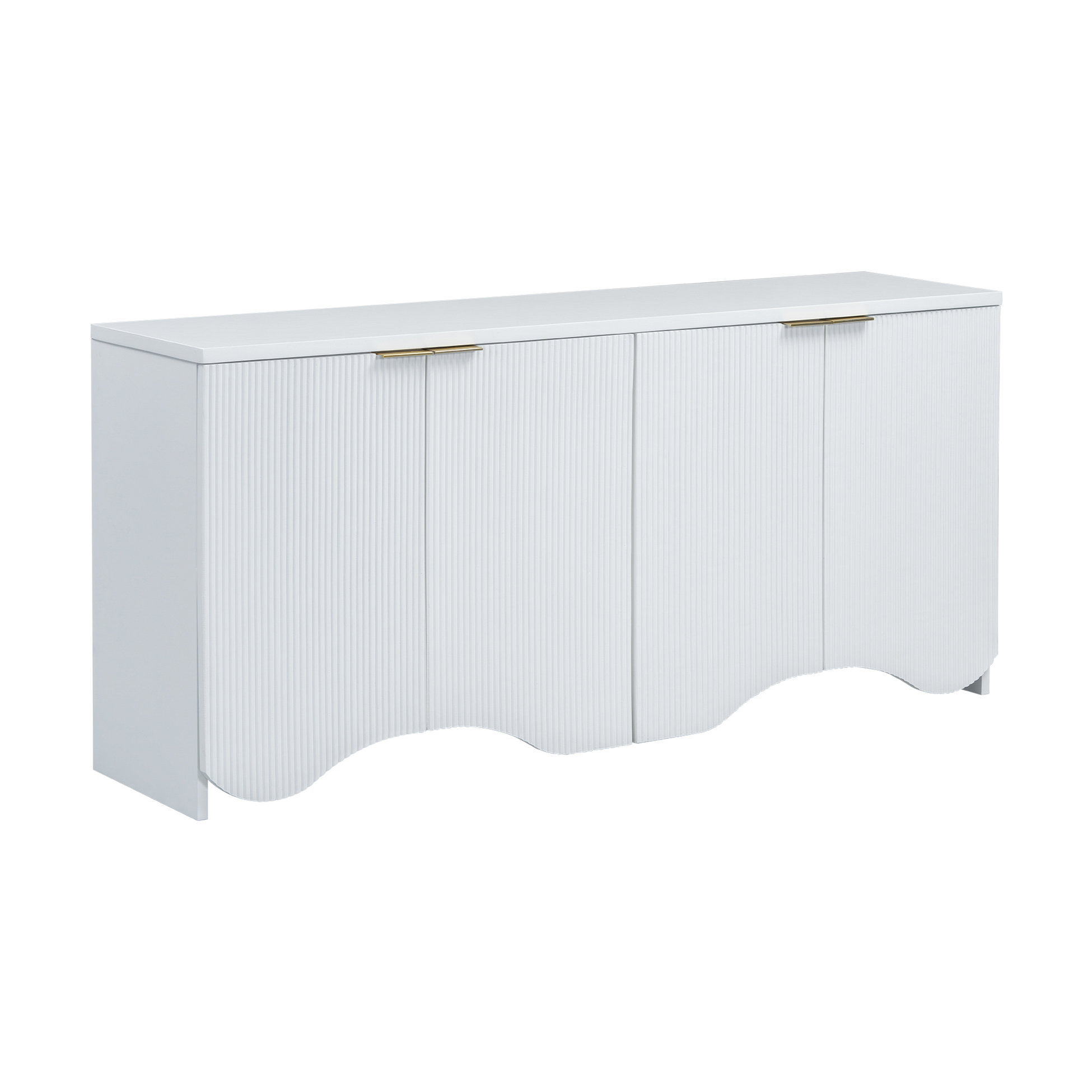 Ivy Bronx Vertical Stripes And Wavy Design Of A Four-Door Cabinet ...