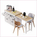 Latitude Run® Kitchen Island with Extendable Dining Table, Rolling ...