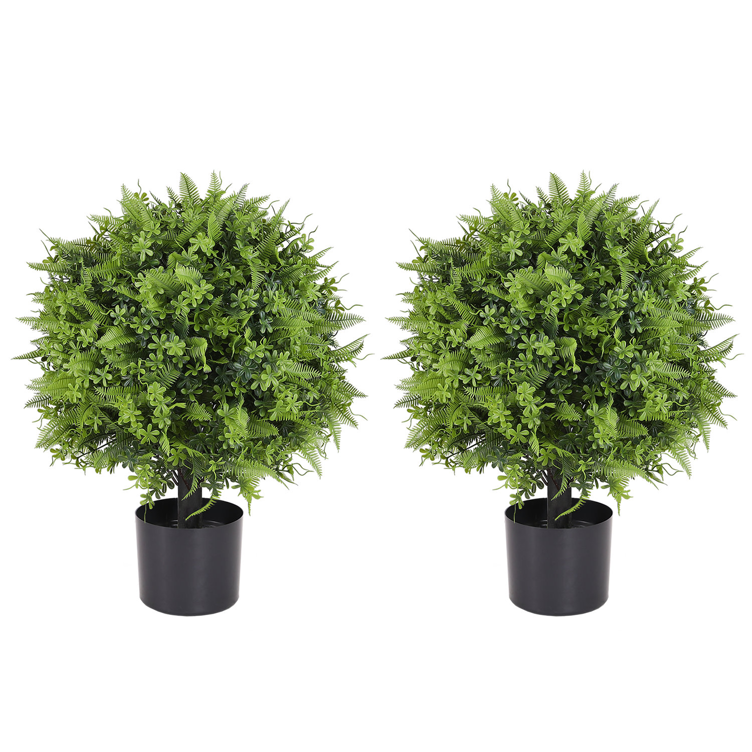 Primrue 22 Inch Artificial Topiary Boxwood Ball Trees – Decorative Fake ...
