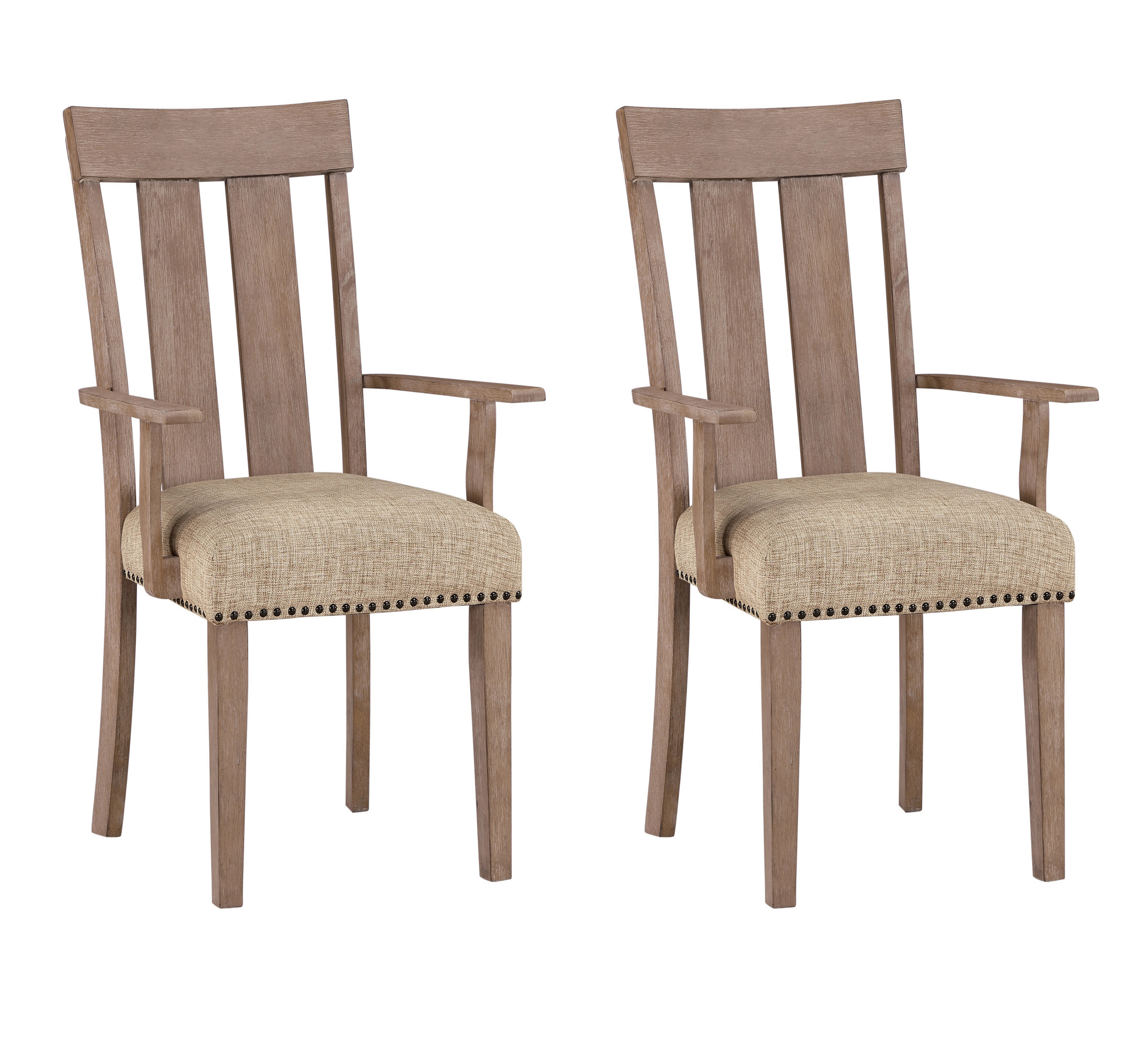 Rosalind Wheeler Cunningham Open Plank Backrest Dining Arm Chair (Set-2 ...