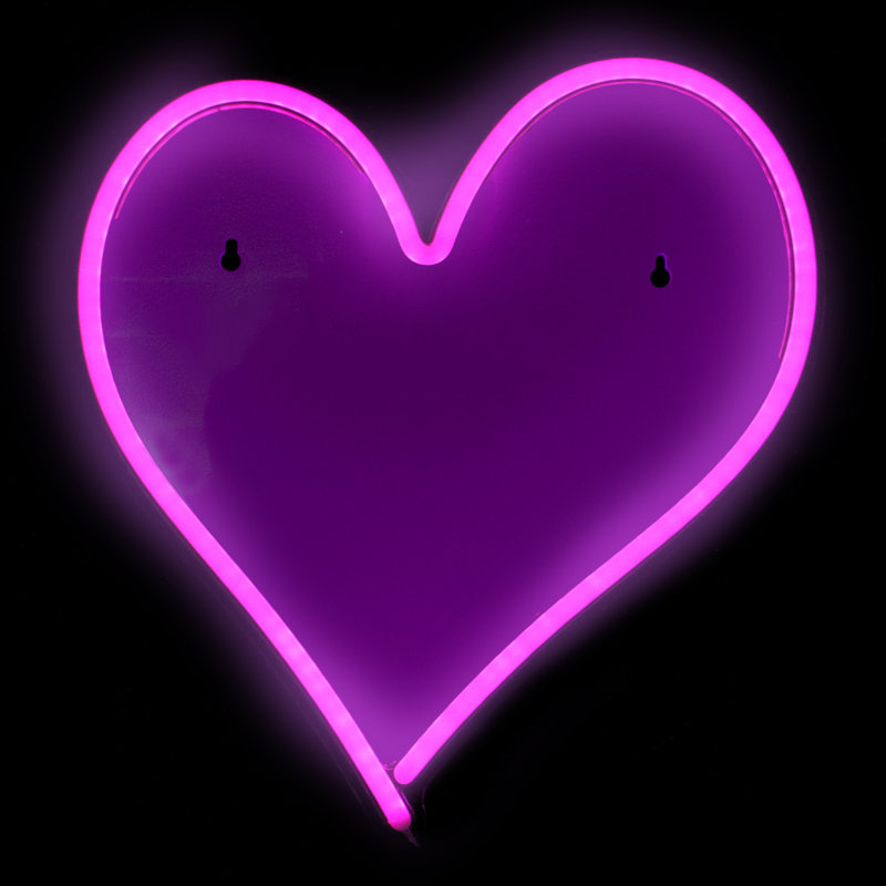 Northlight Seasonal 13.5" Pink Heart LED Neon Style Valentine's Day ...