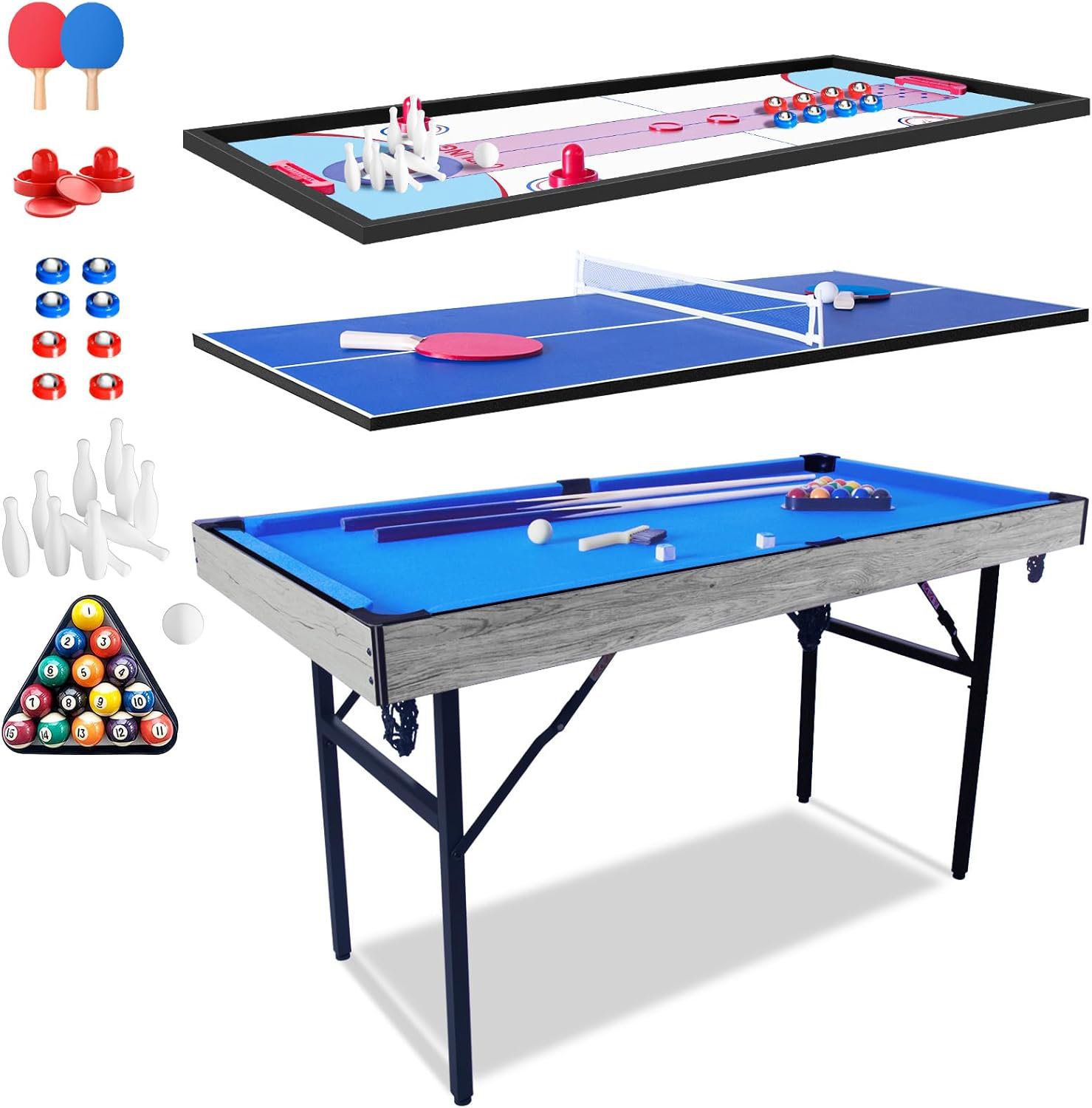 ATC CABINETS 54" Upgrade Multi Game Table,5 in 1 Folding Portabel Games ...