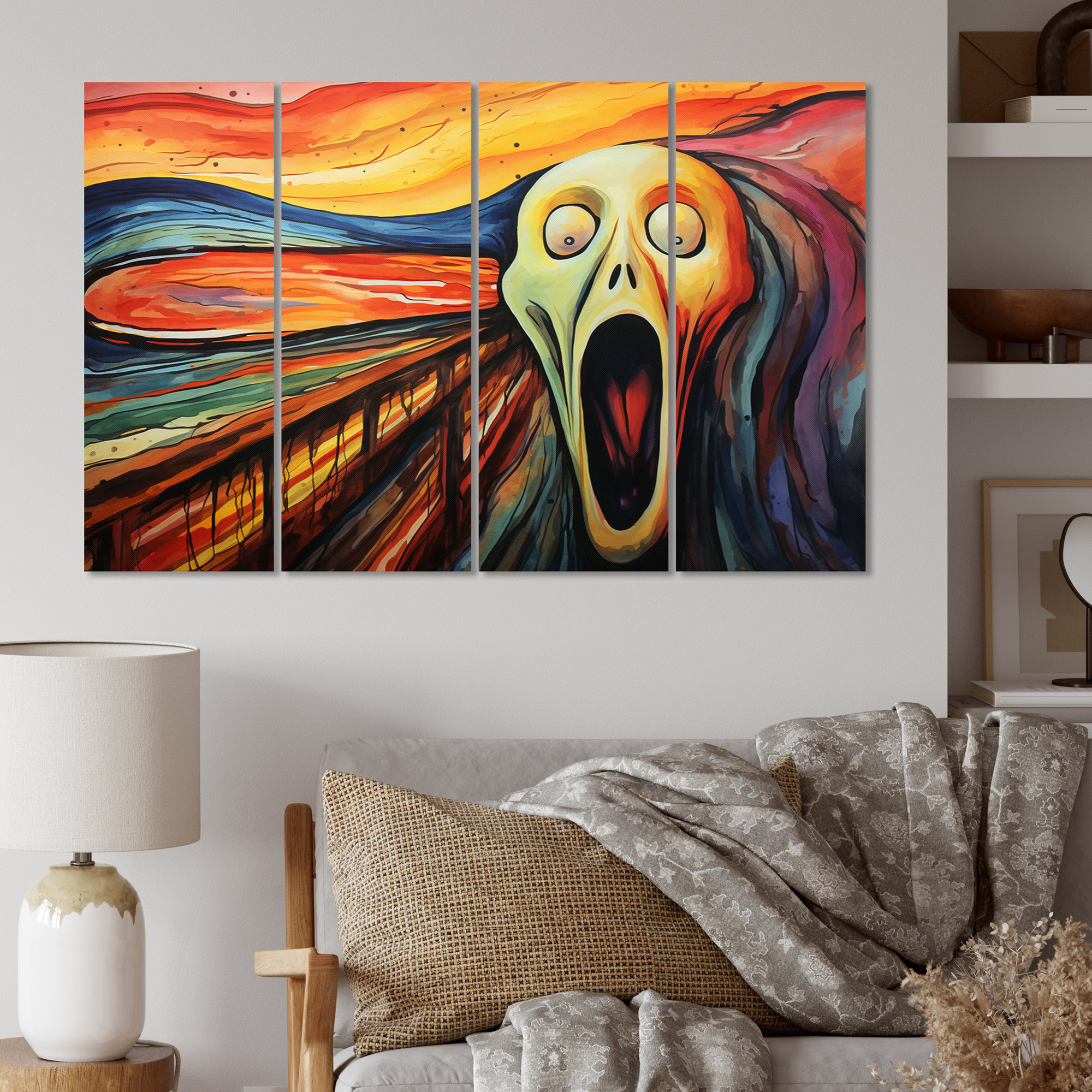 Vault W Artwork Masterpiece The Scream By Edvard I On Canvas 4 Pieces ...