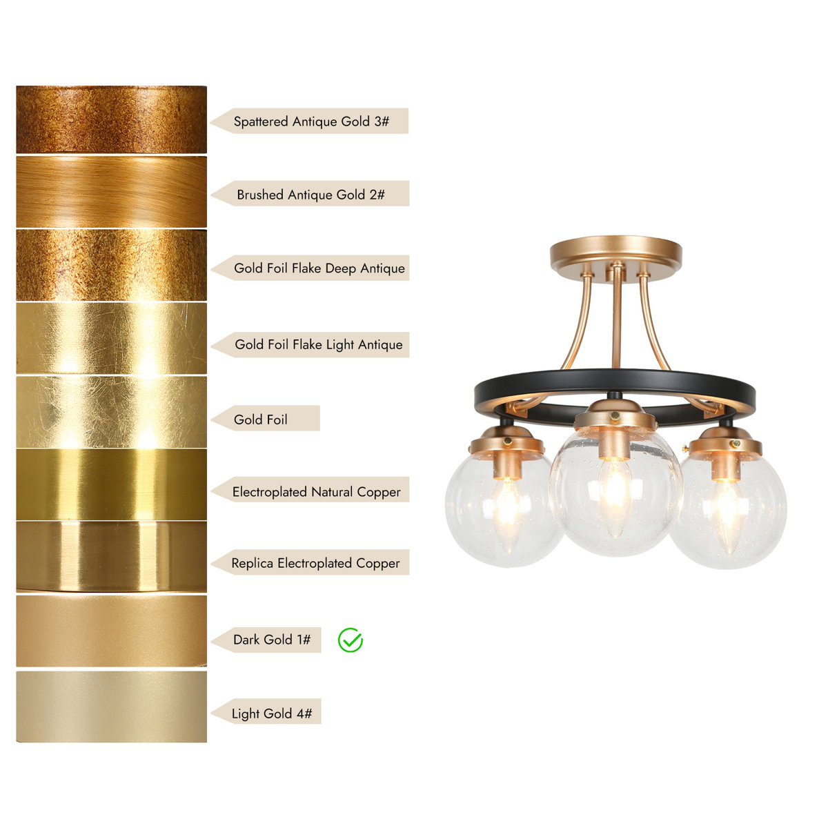 Everly Quinn Deanna Glass Semi Flush Mount & Reviews | Wayfair