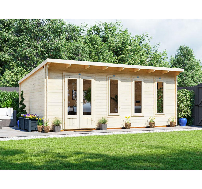 Dunster House Log Cabin Garden Office 6m x 4m Man Cave Garden Room ...