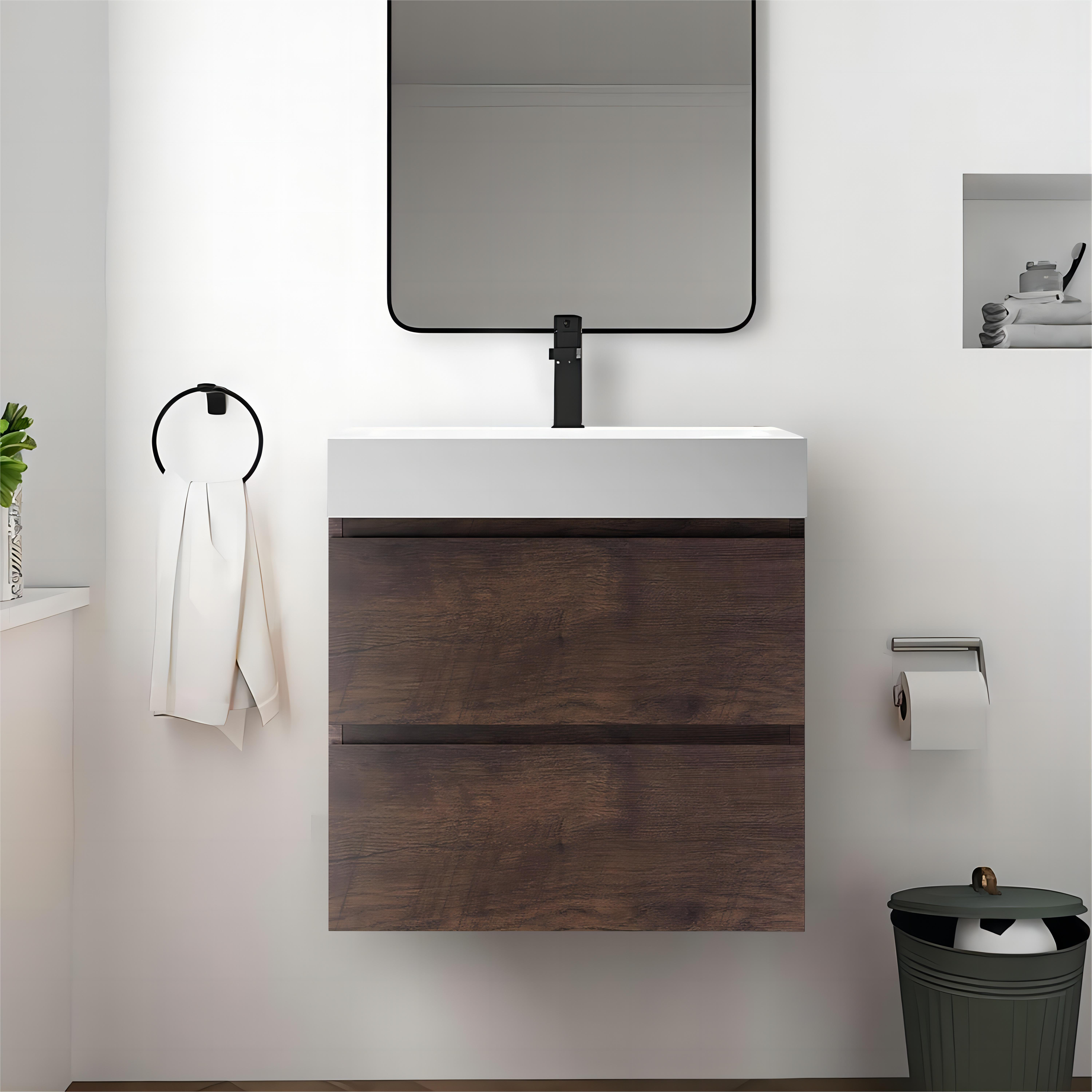 Latitude Run® Lusiano 24'' Wall Mounted Single Bathroom Vanity with ...