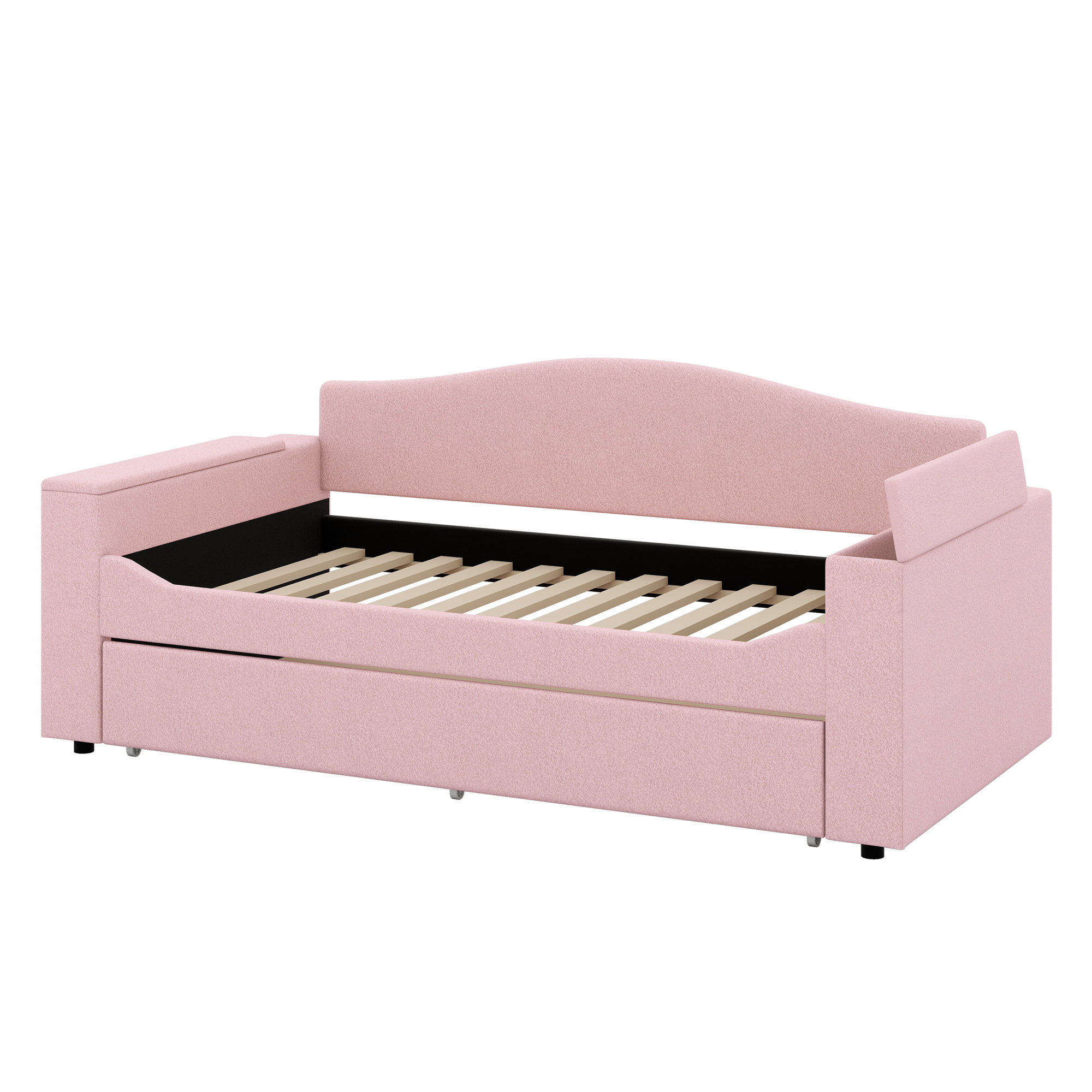 Lark Manor™ Upholstered Daybed With Storage Armrests,Trundle And Latest ...