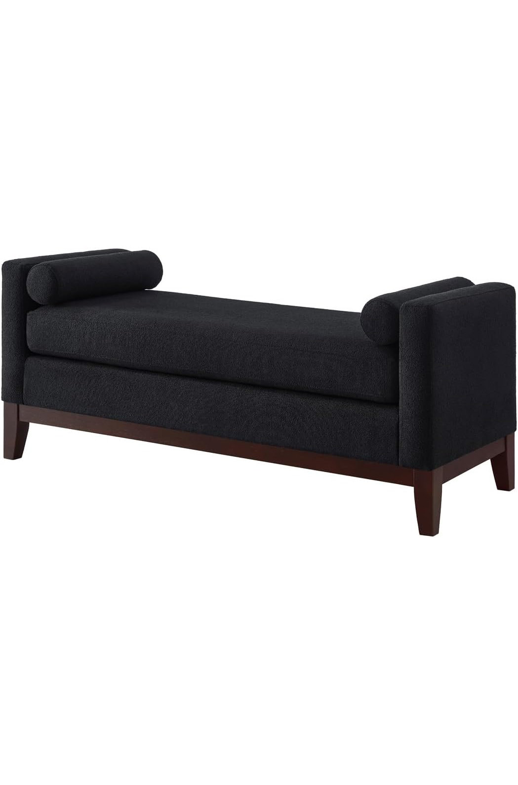 Wildon Home® Upholstered Fabric Ottoman Bench with Bolster Pillows, End ...