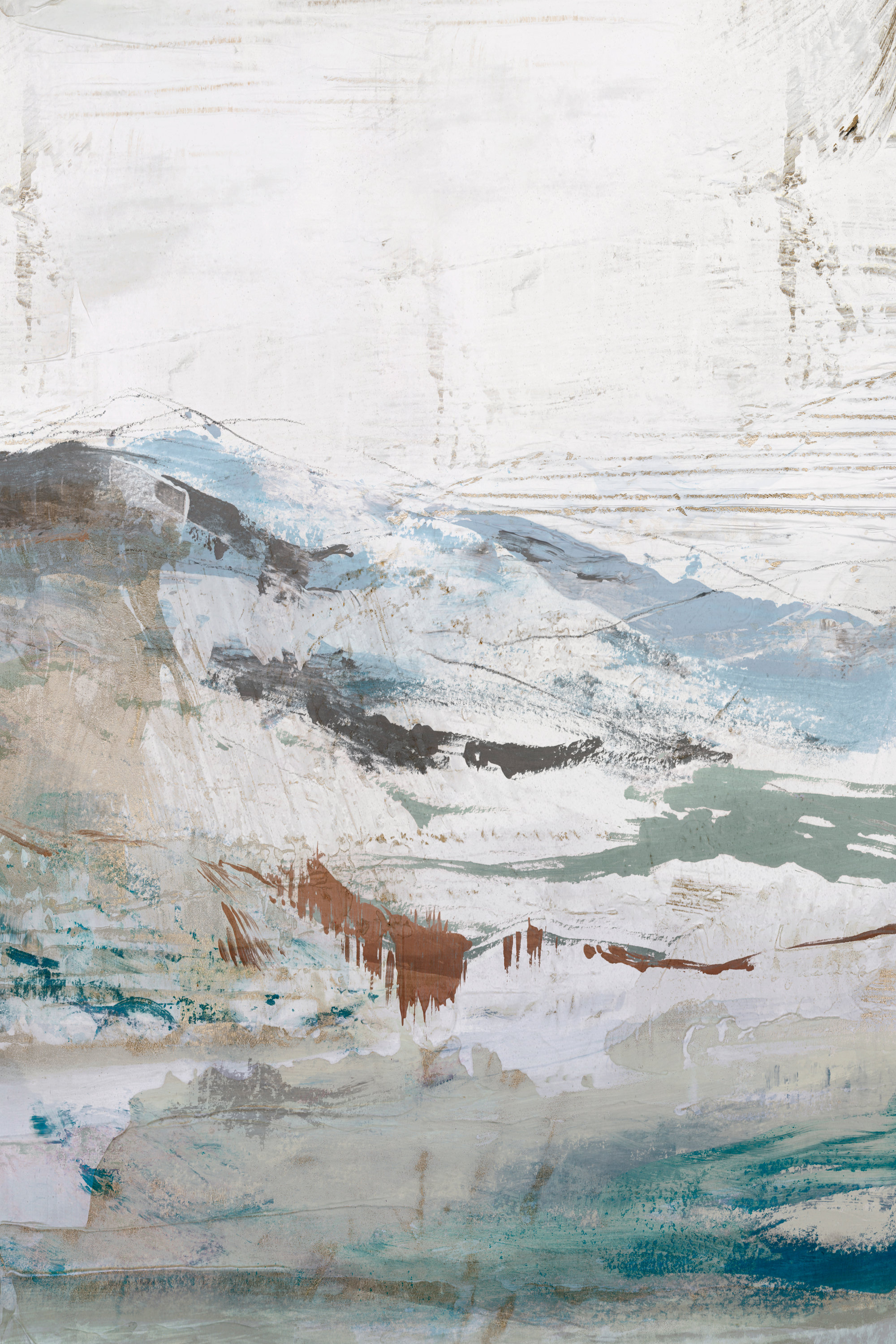 Wrought Studio™ Blue Cliff II by Ian C - Wrapped Canvas Print | Wayfair