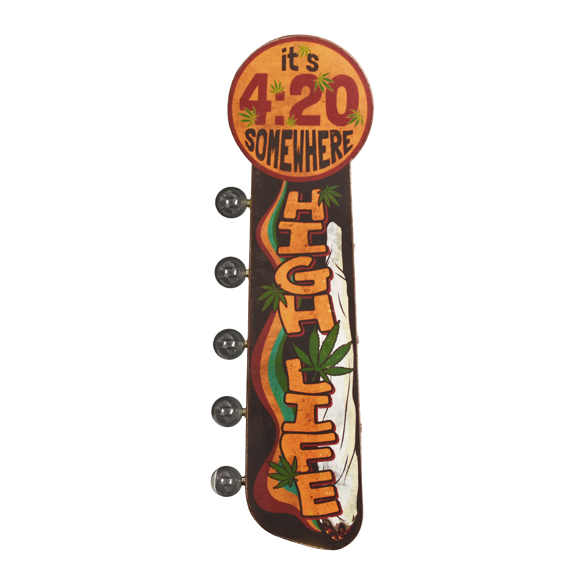 George Oliver 420 'High Life' LED Metal Sign - Cannabis Marquee Wall ...