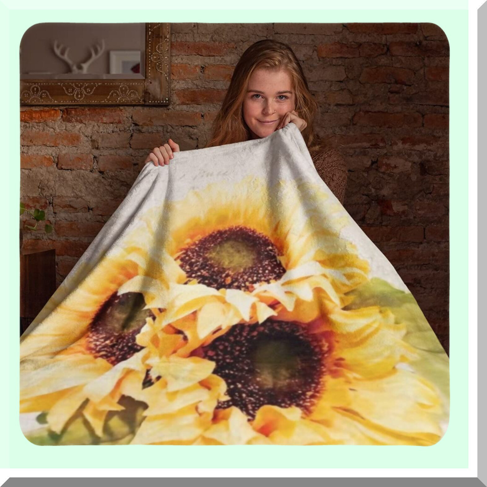 BRBCA Sunflower Bliss Fleece Throw - Ultra Soft Plush Blanket, Perfect ...