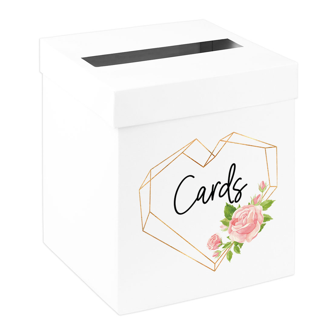 Koyal Wholesale Sturdy White Wedding Day Card Box Geometric Heart ...