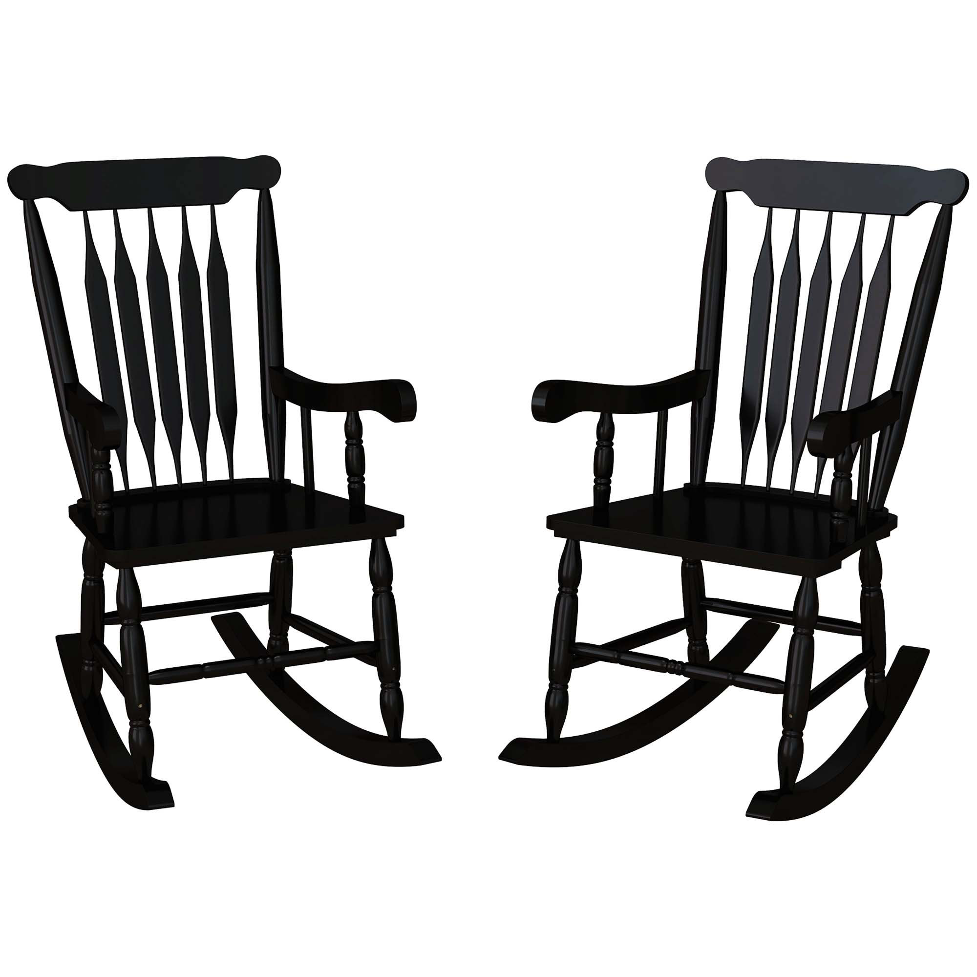 August Grove® Outsunny Outdoor Wood Rocking Chairs Set Of 2 | Wayfair