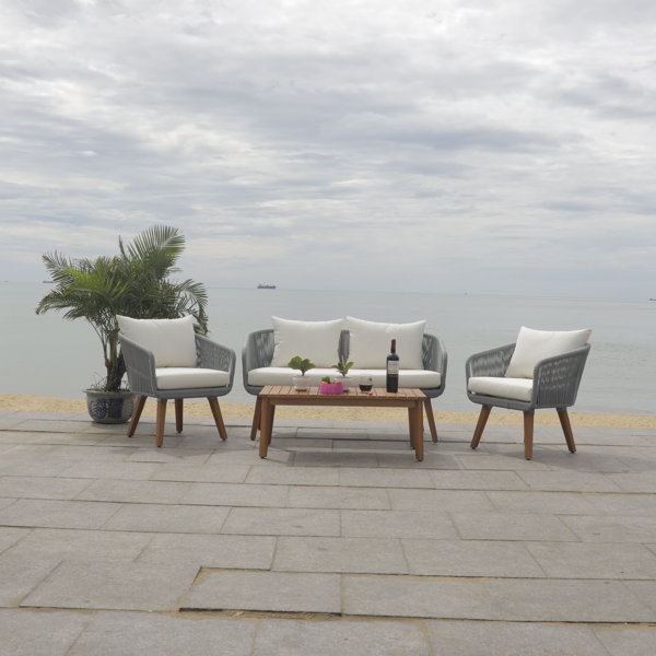 Corrigan Studio® Robson 4 Piece Sofa Seating Group with Cushions ...