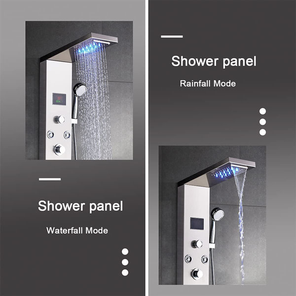 AlenArtWater Bathroom Shower Panel Tower System LED Temperature Display ...