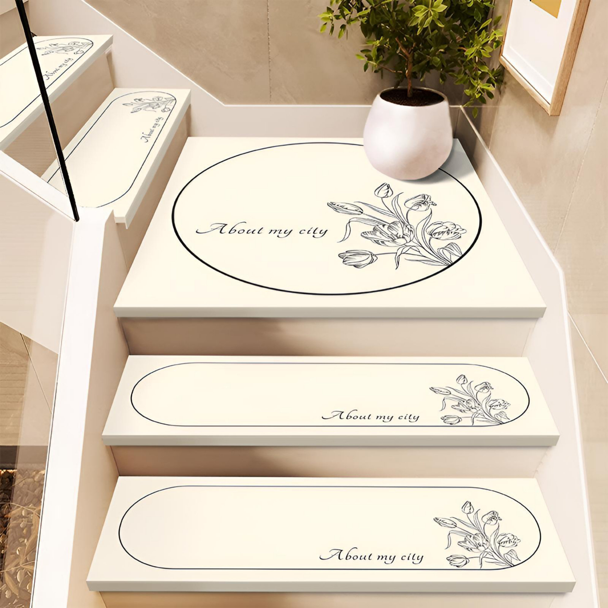 Infinity Luxury Self-Adhesive Non-Slip Stair Treads For Home Silent ...