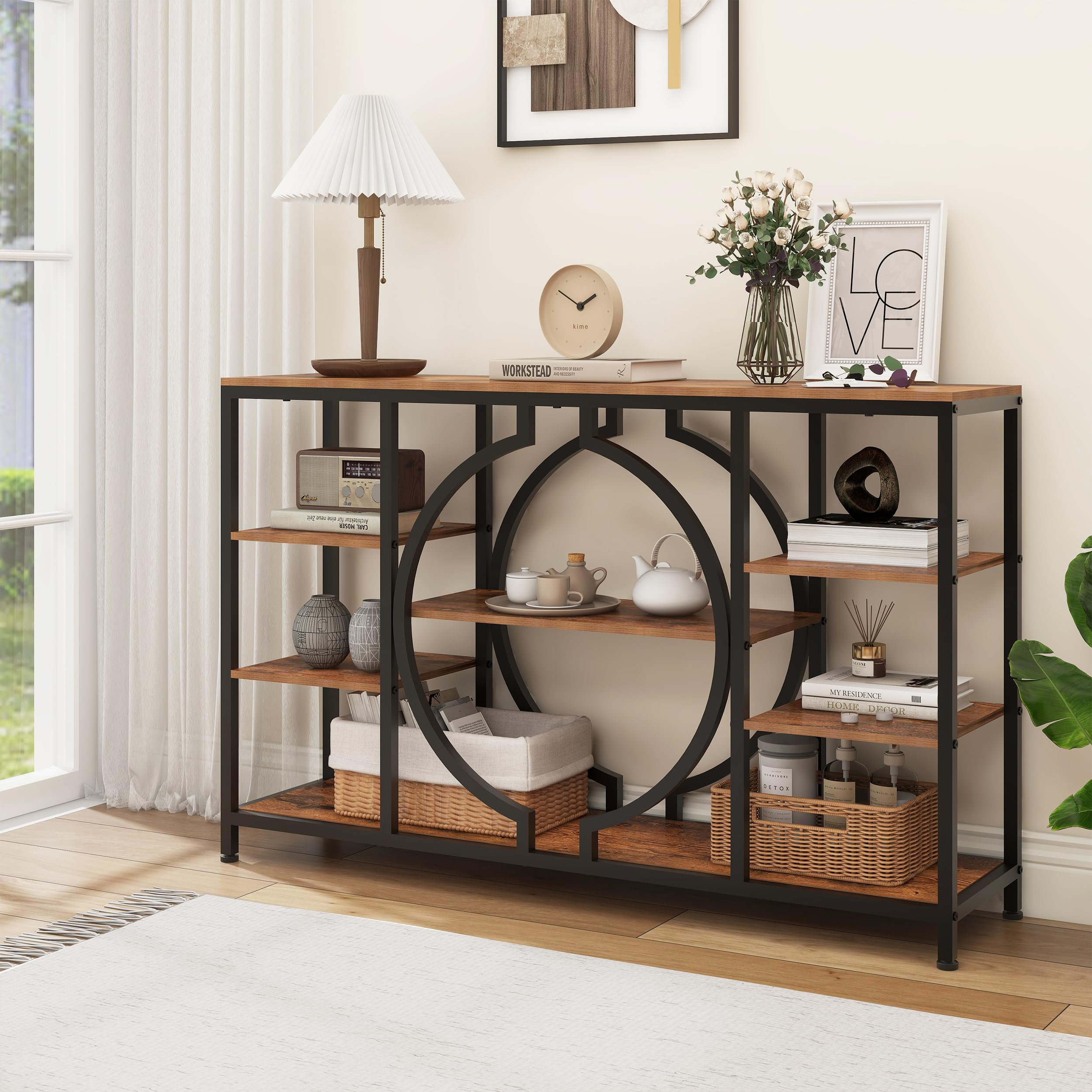RELPOX 47" Industrial Console Tables for Entryway | Wayfair