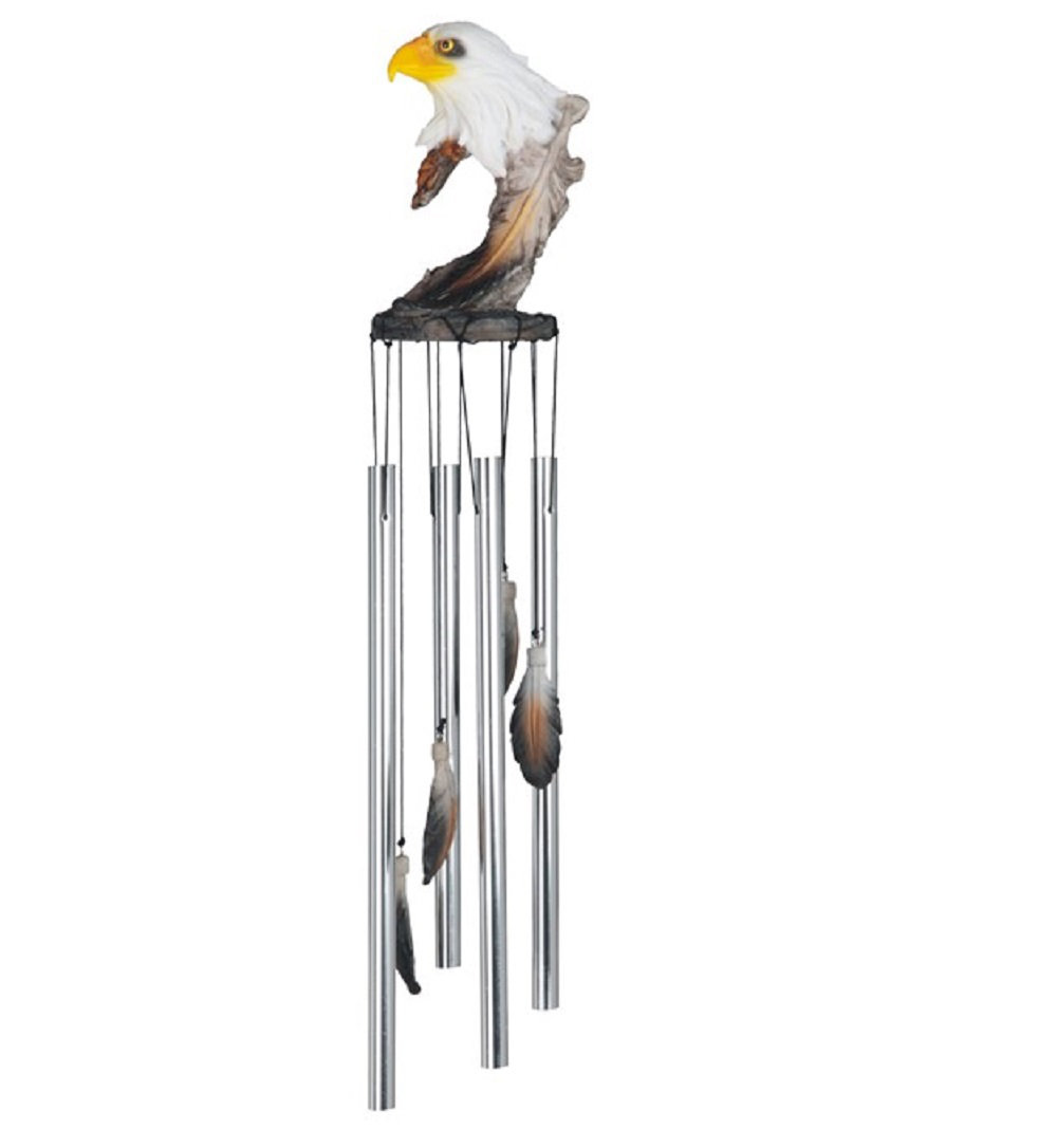 Arlmont & Co. 23" Long Eagle Round Top Wind Chime Wild Animal Garden ...