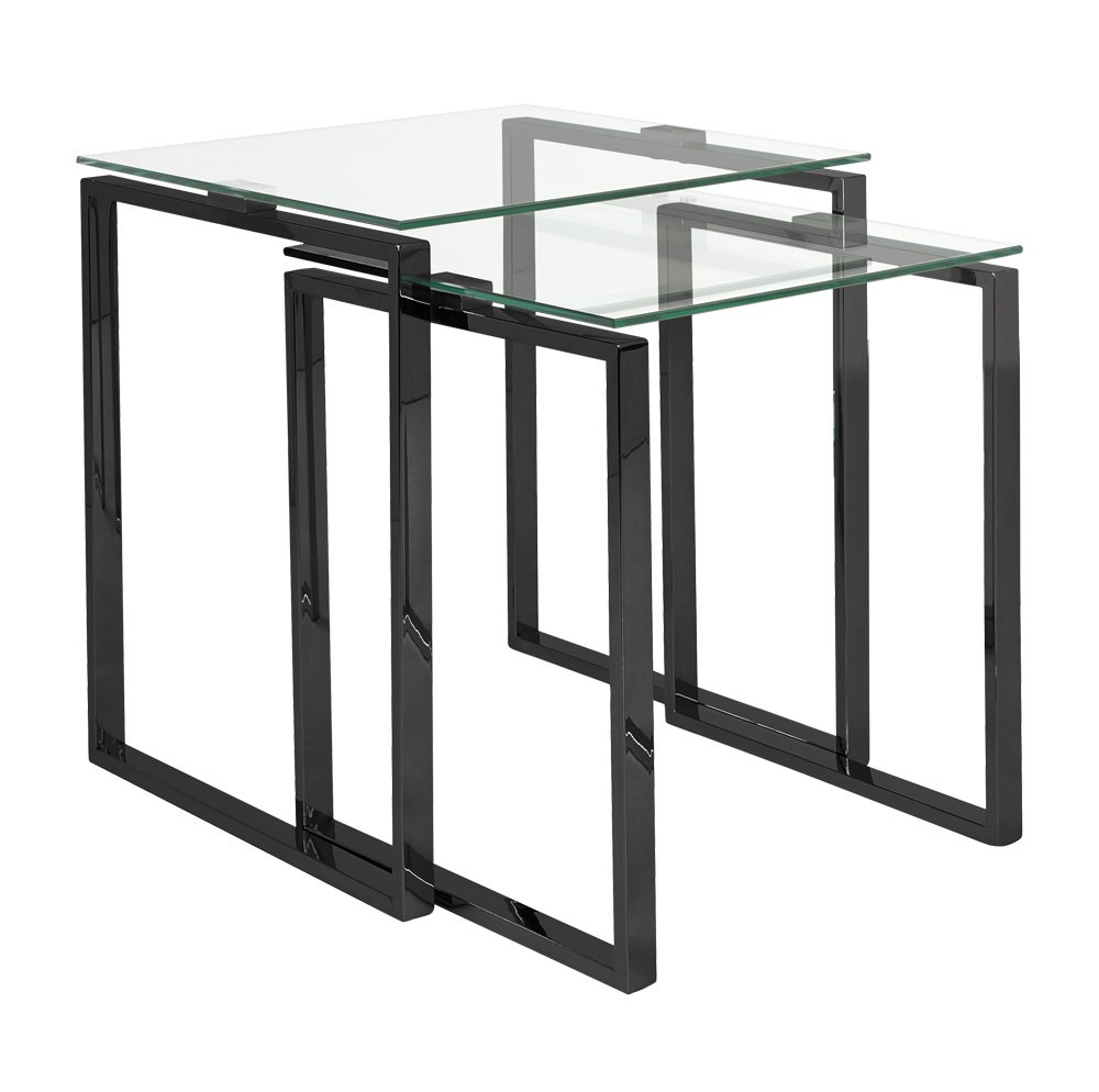 Ebern Designs Zeric Glass Frame Nesting Tables | Wayfair
