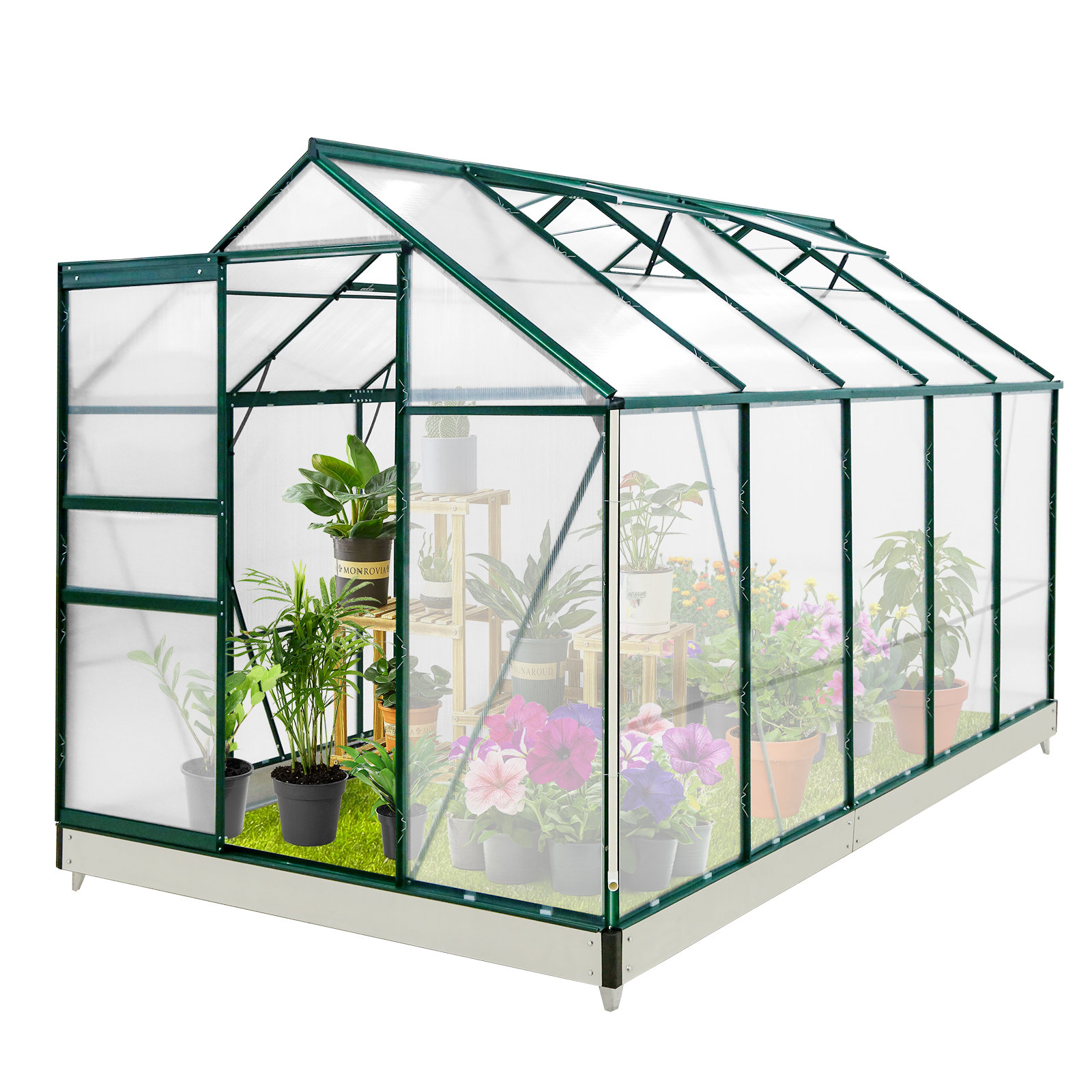EAGLE PEAK 6x10 ft Large Walk-In Aluminum Frame Polycarbonate Hobby ...