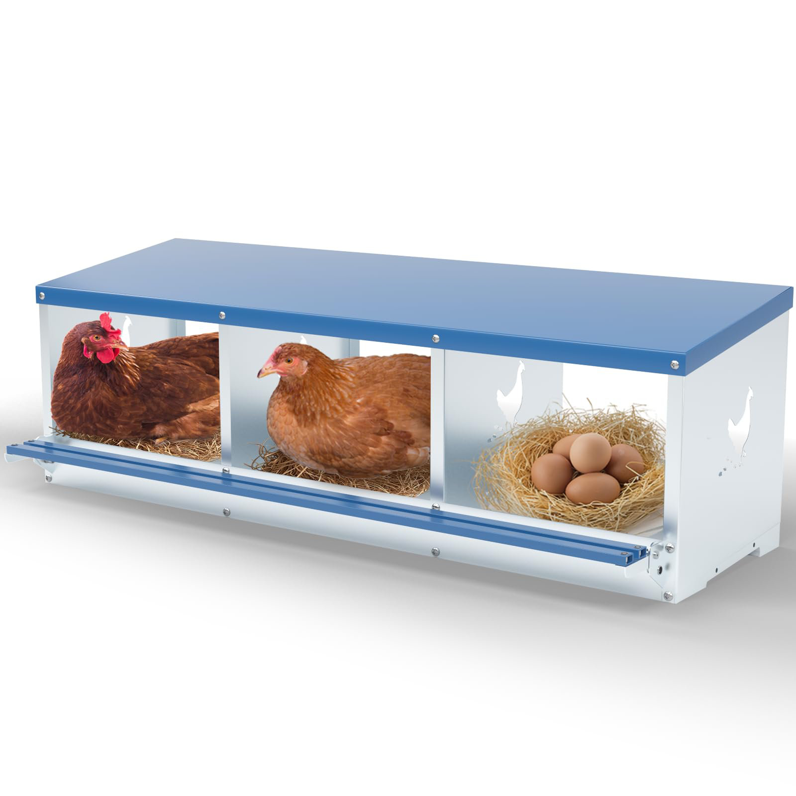 Tucker Murphy Pet™ 3-Hole Wall-Mounted Metal Chicken Nest Box For Easy ...