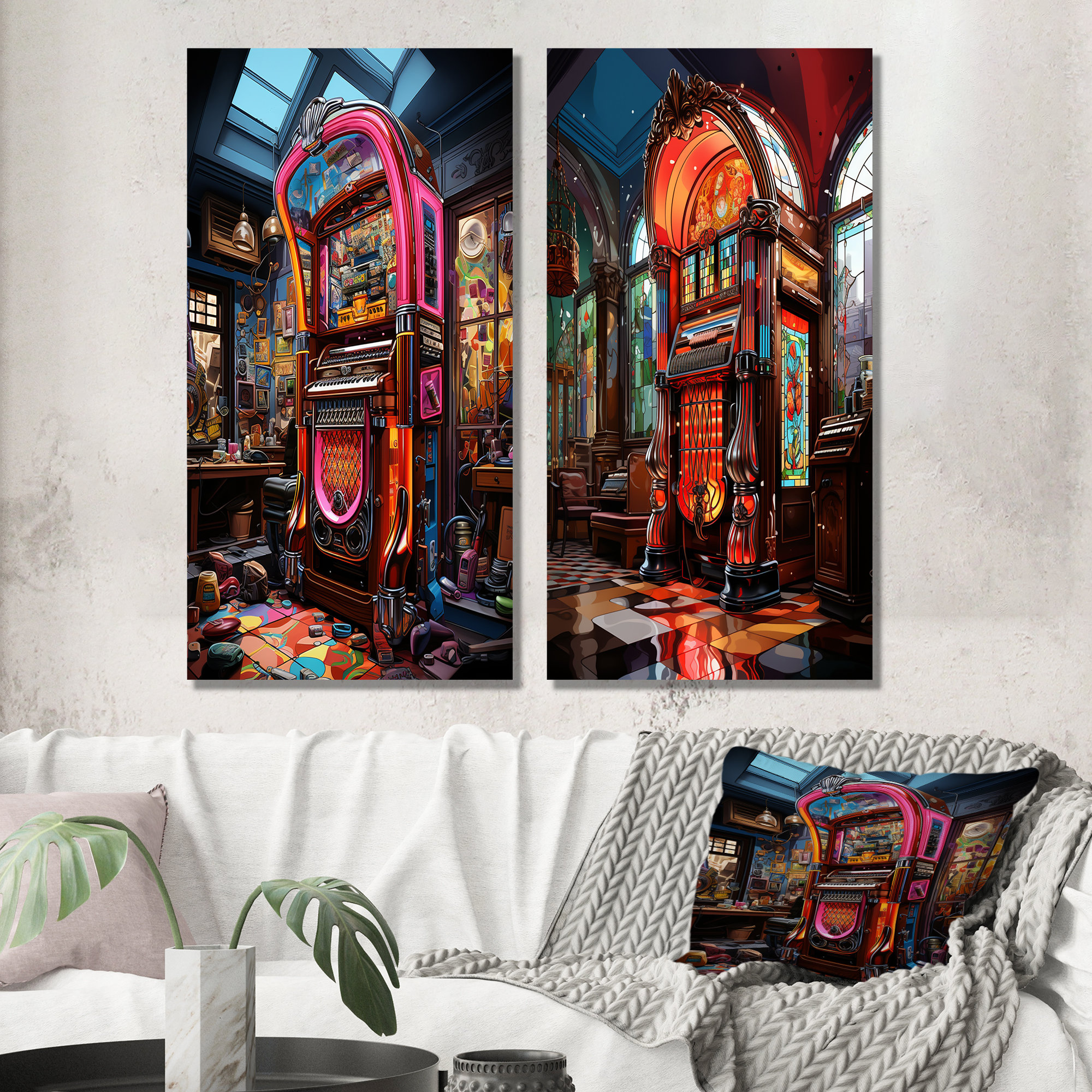 Red Barrel Studio® Colorfull Jukebox Photography - Jukeboxes Wall Decor ...