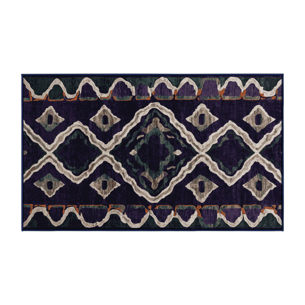 Bungalow Rose Machine Washable Purple Area Rug | Wayfair