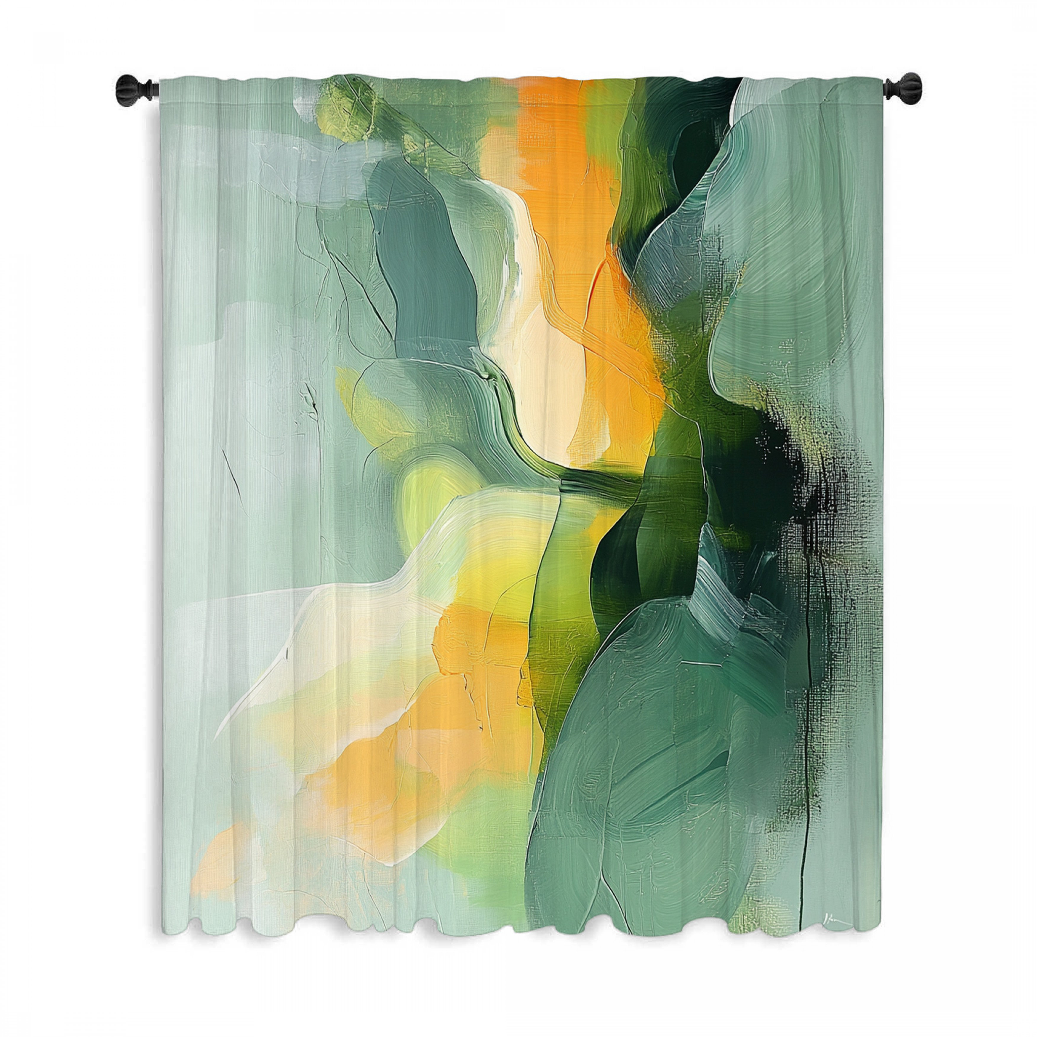 Hokku Designs Abstract Window Curtains, Expressionism Blockout & Sheer ...