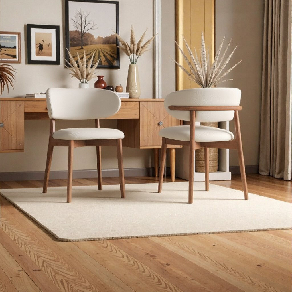 George Oliver Set of 2 Mid-Century Modern Dining Chairs - Solid Wood ...
