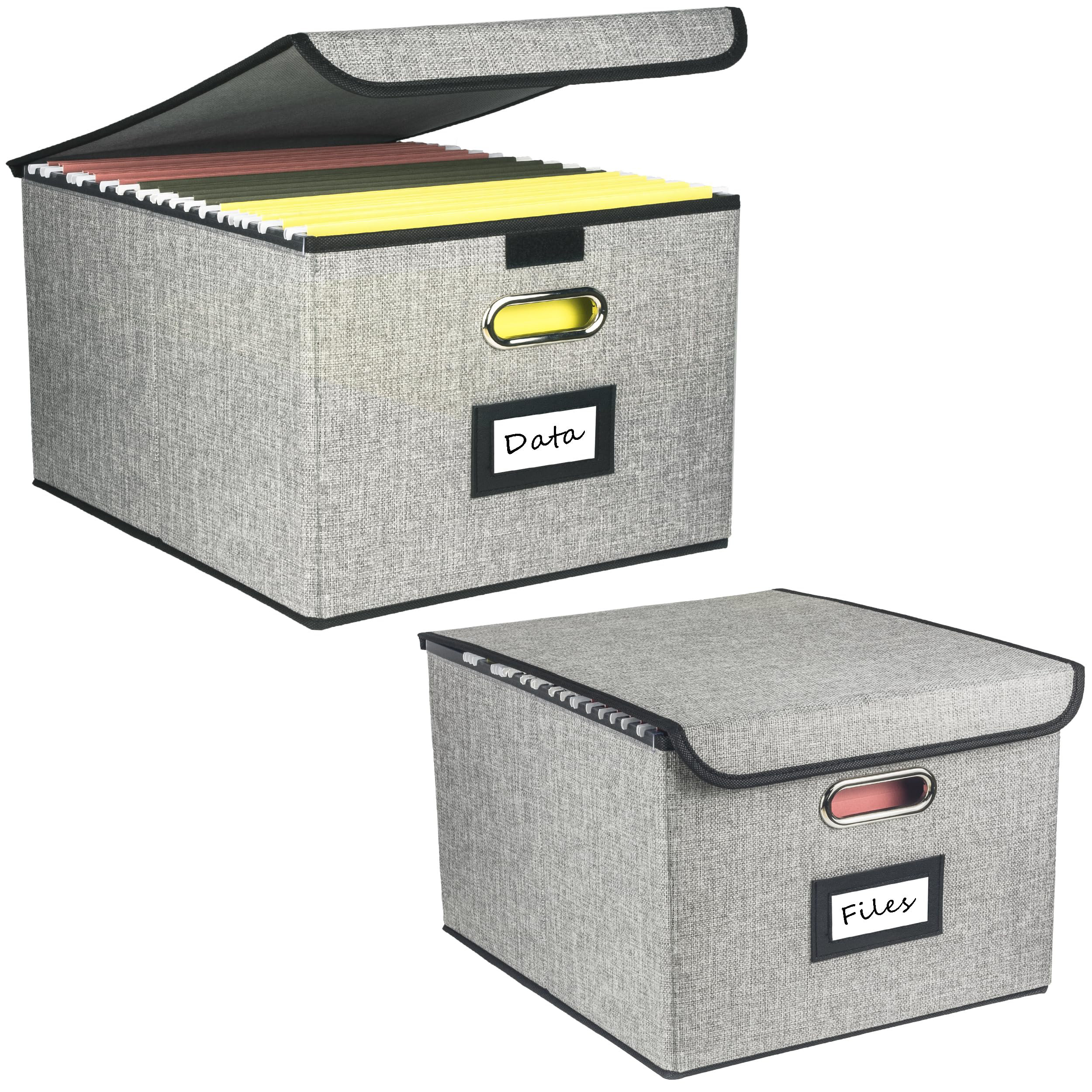 wanmo Collapsible File Organizer Box, Filing Storage Boxes For Hanging ...