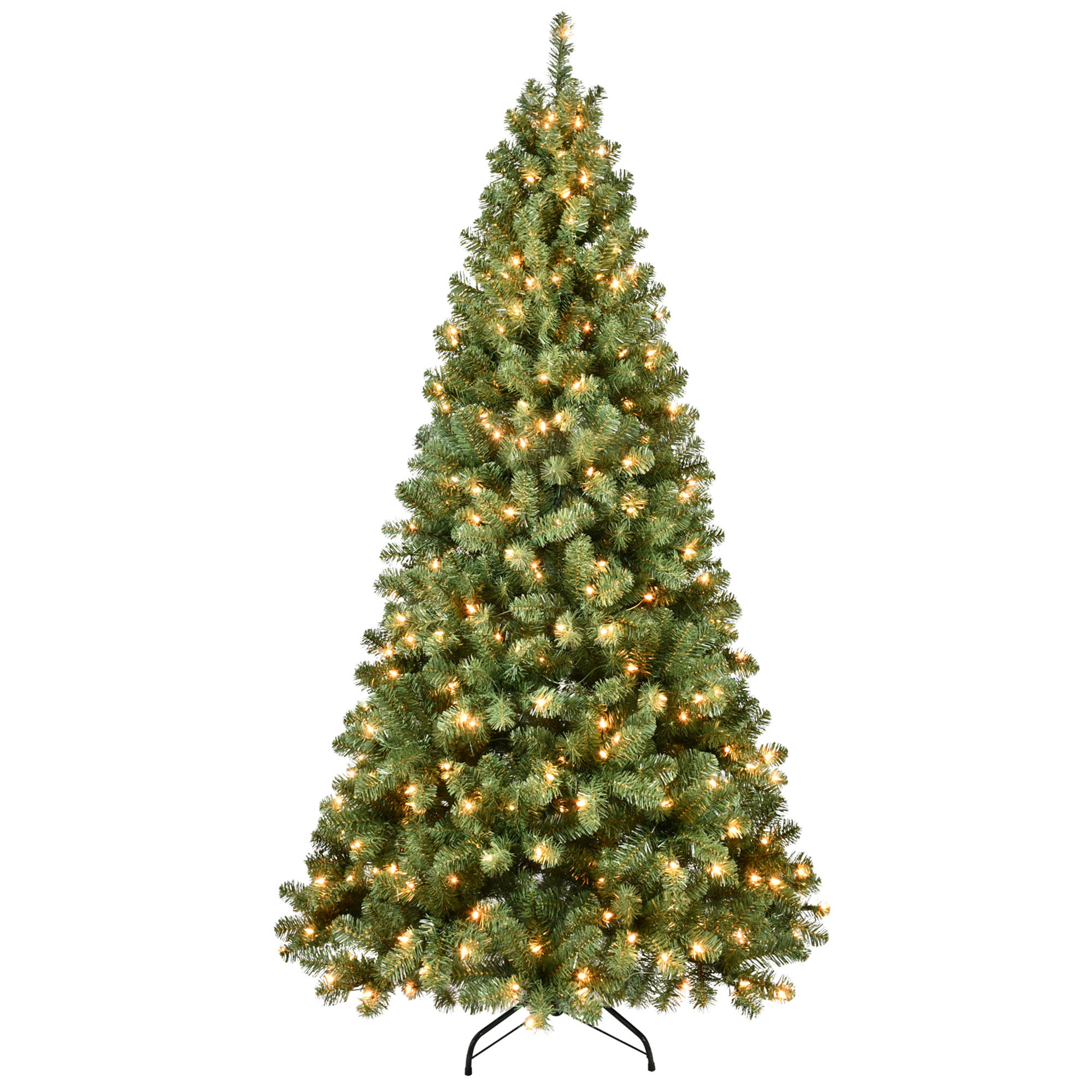 The Holiday Aisle® 9Ft Flocked Pre-Lit Christmas Tree With 650 UL Warm ...