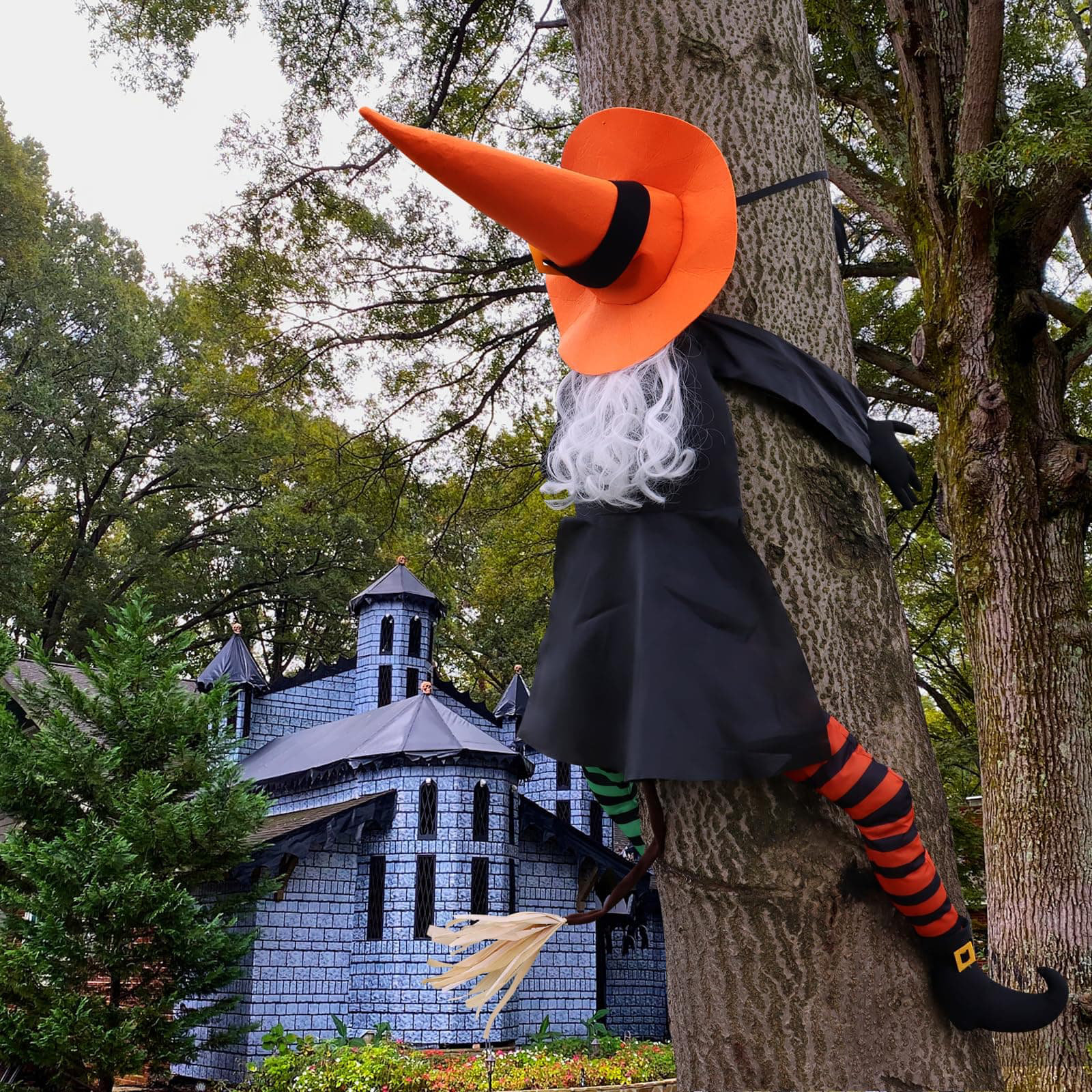Ophelia & Co. 53" Flying Crashed Witch Halloween Outdoor Decoration ...