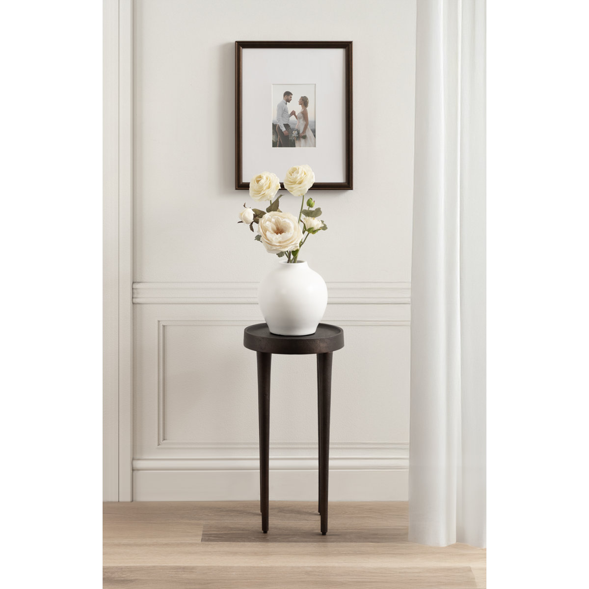 17 Stories Rava Modern Metal Round Drink Table for Use as Indoor Plant ...