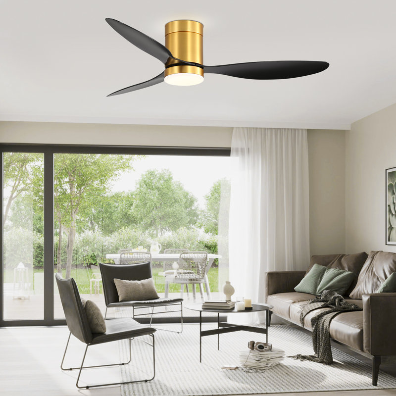 Wrought Studio™ Ilsetraut 52'' Flush Mount Low Profile Ceiling Fan with ...