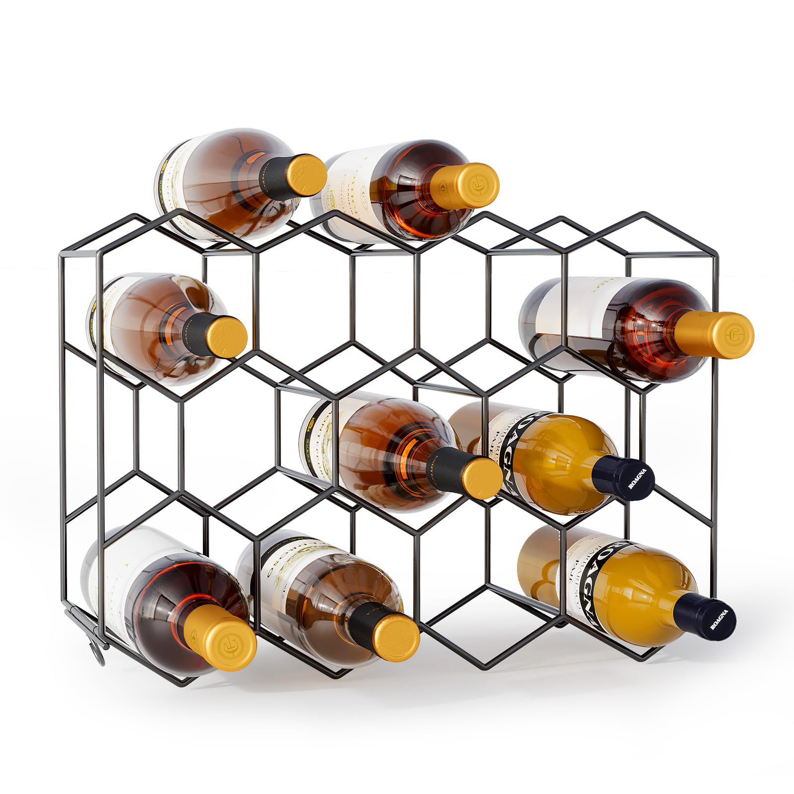Ivy Bronx Countertop Wine Rack For 14 Bottles - No Assembly Required ...