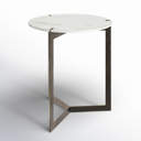 Four Hands Kiva Marble Top Cross Legs End Table & Reviews | Perigold