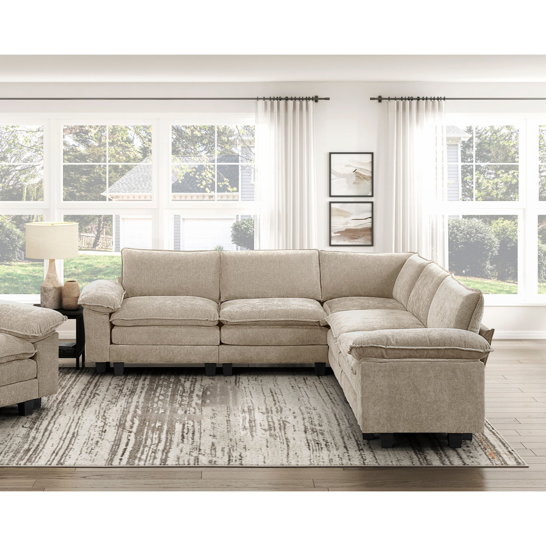 Hokku Designs Modern Contemporary Modular Sectional Sofa Set Plush ...