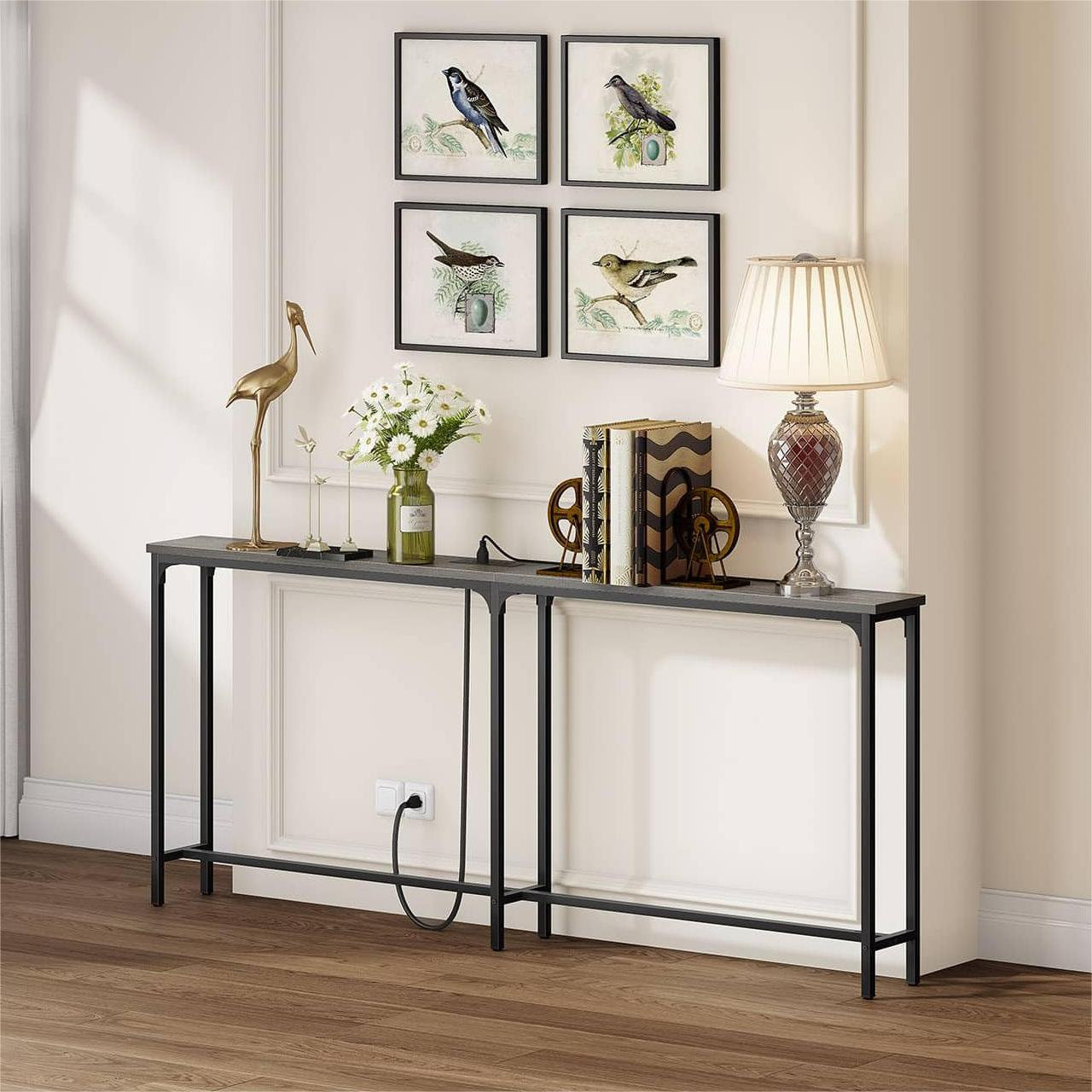 17 Stories 70 Inch Sofa Table With 2 Outlets And 1 Type C Port And 1 ...