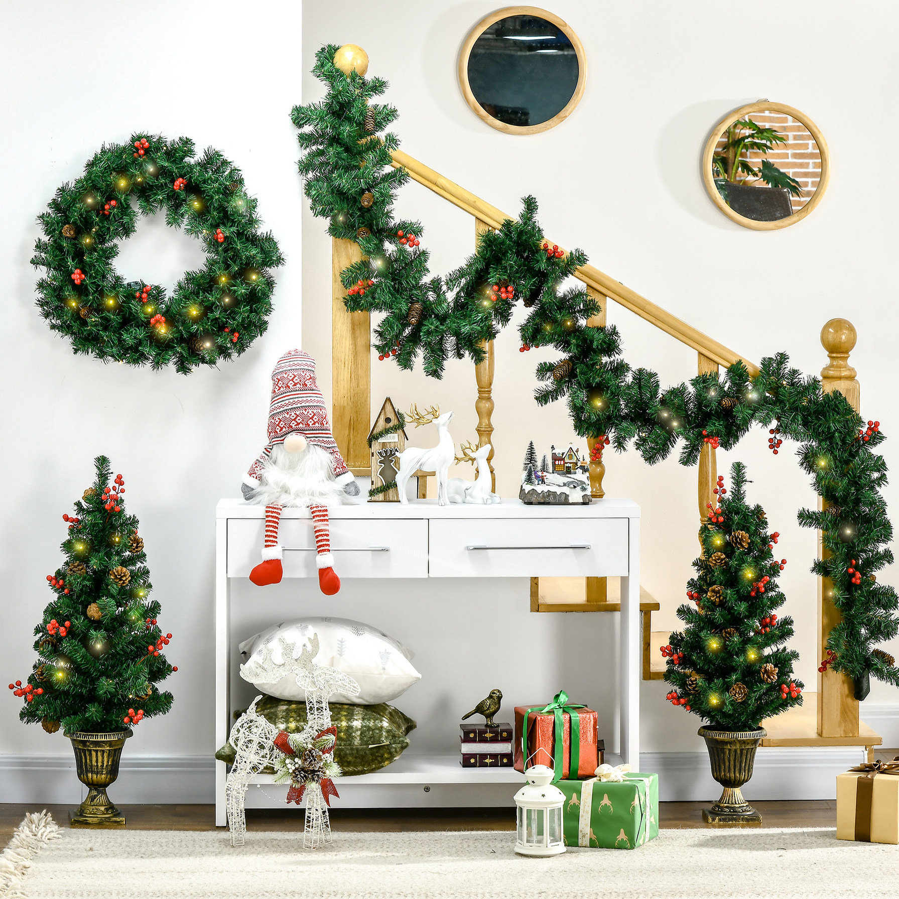 Charlton Home® 4 Christmas Adornment Assortment With Warm White : Red ...