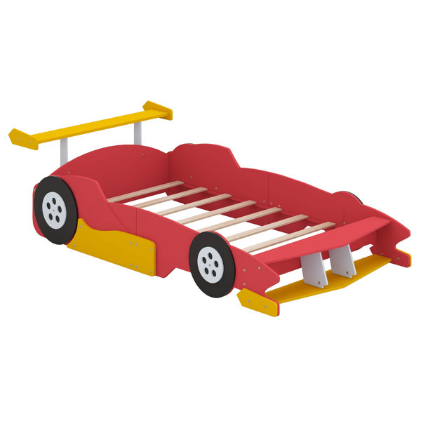 Youzi Unfinished Race Car-Shaped Platform Bed with Wheels | Wayfair